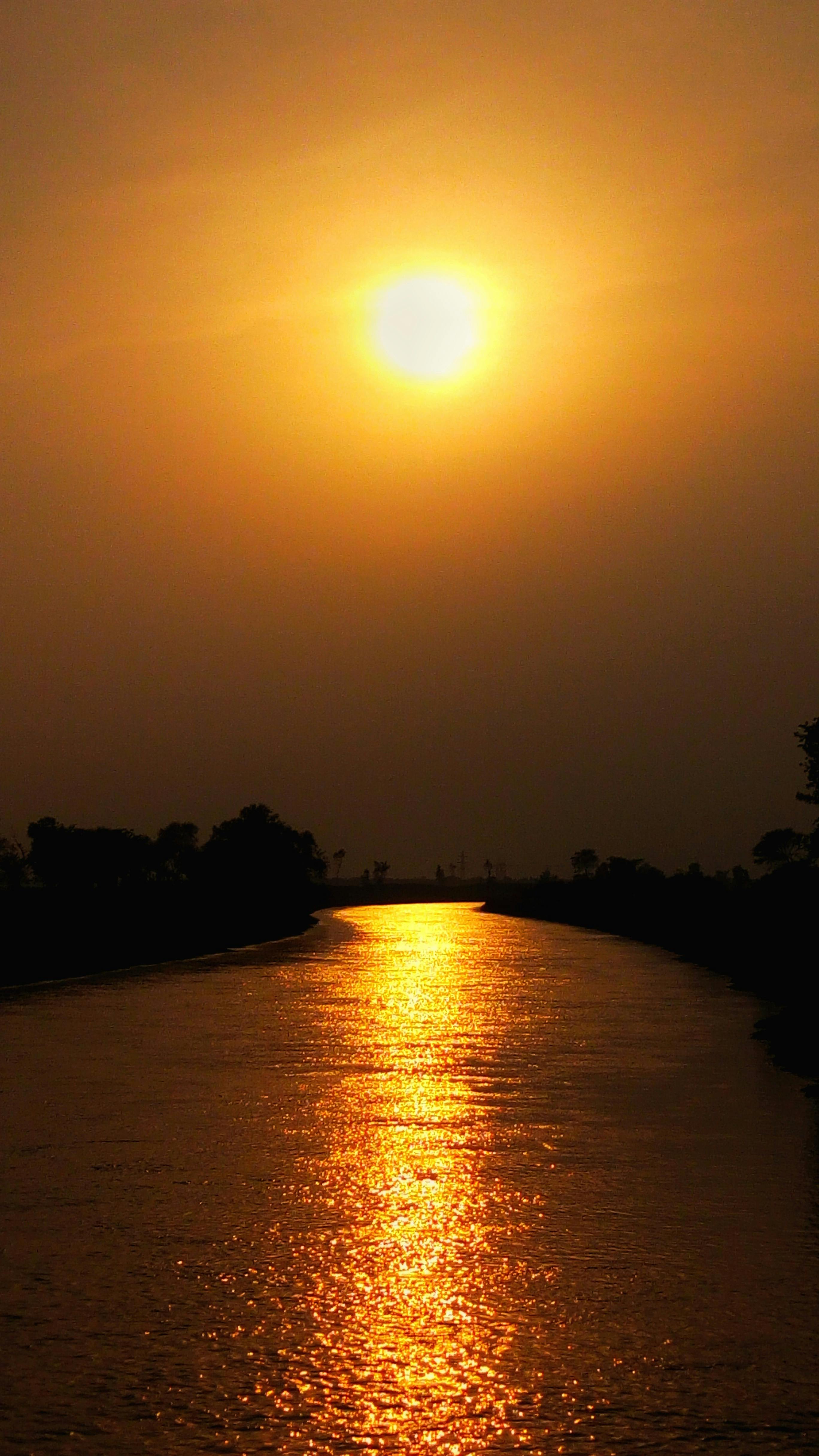 Man Looking at Lonely Mountain and River in Light of Rising Sun · Free ...