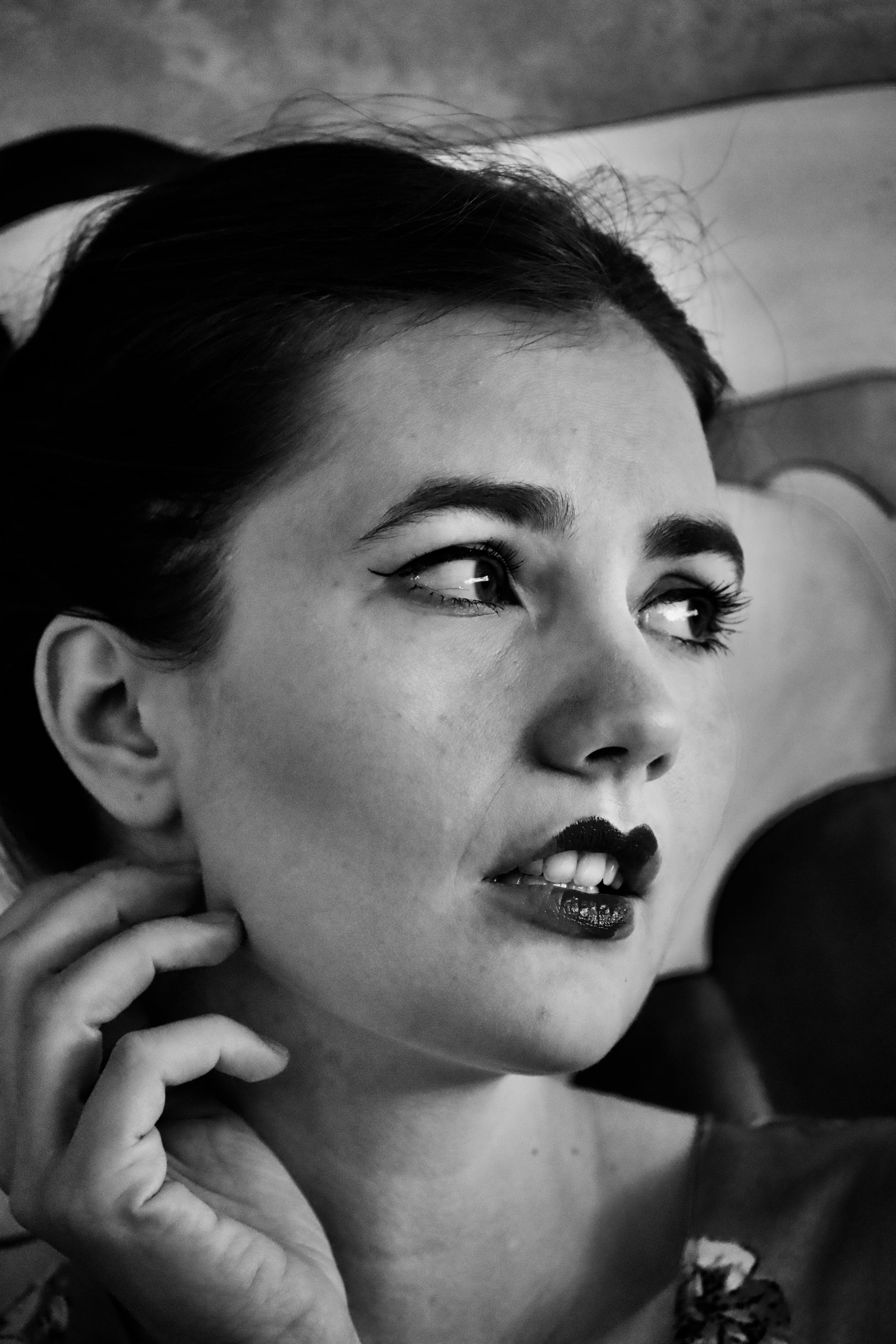 Grayscale Portrait of a Woman · Free Stock Photo