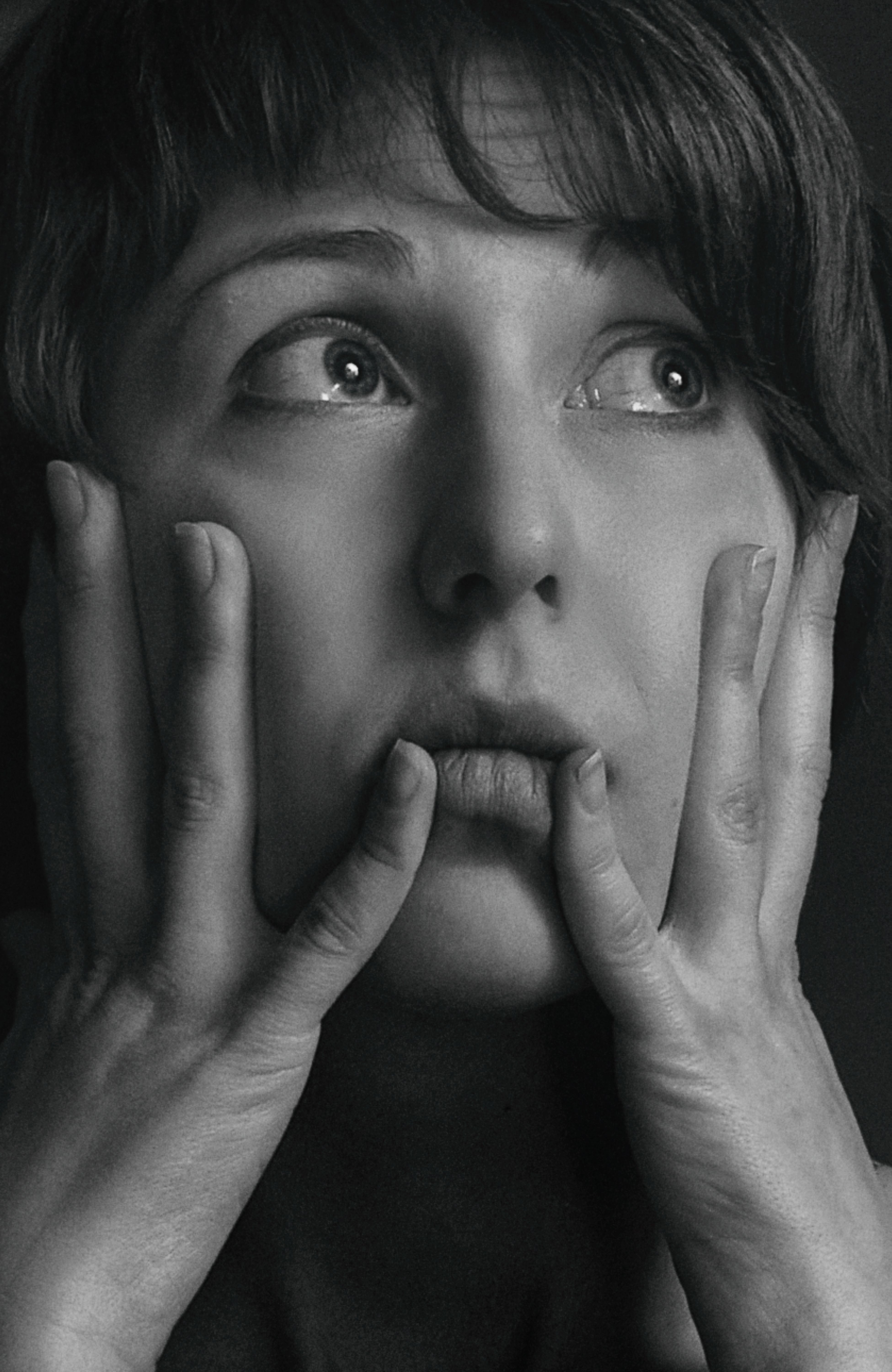 Monochrome Photo of Woman's Face · Free Stock Photo