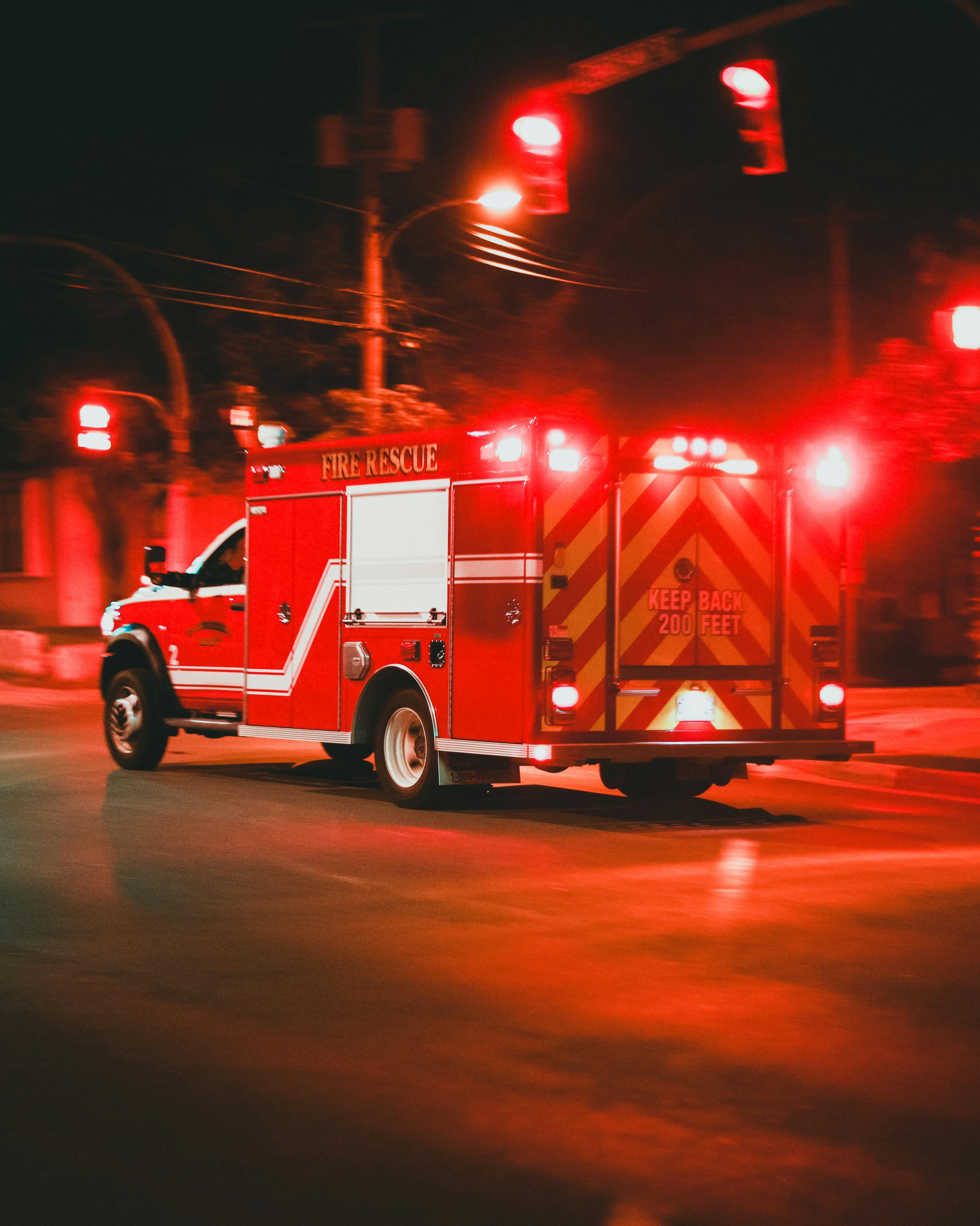 Fire Truck on the Road · Free Stock Photo