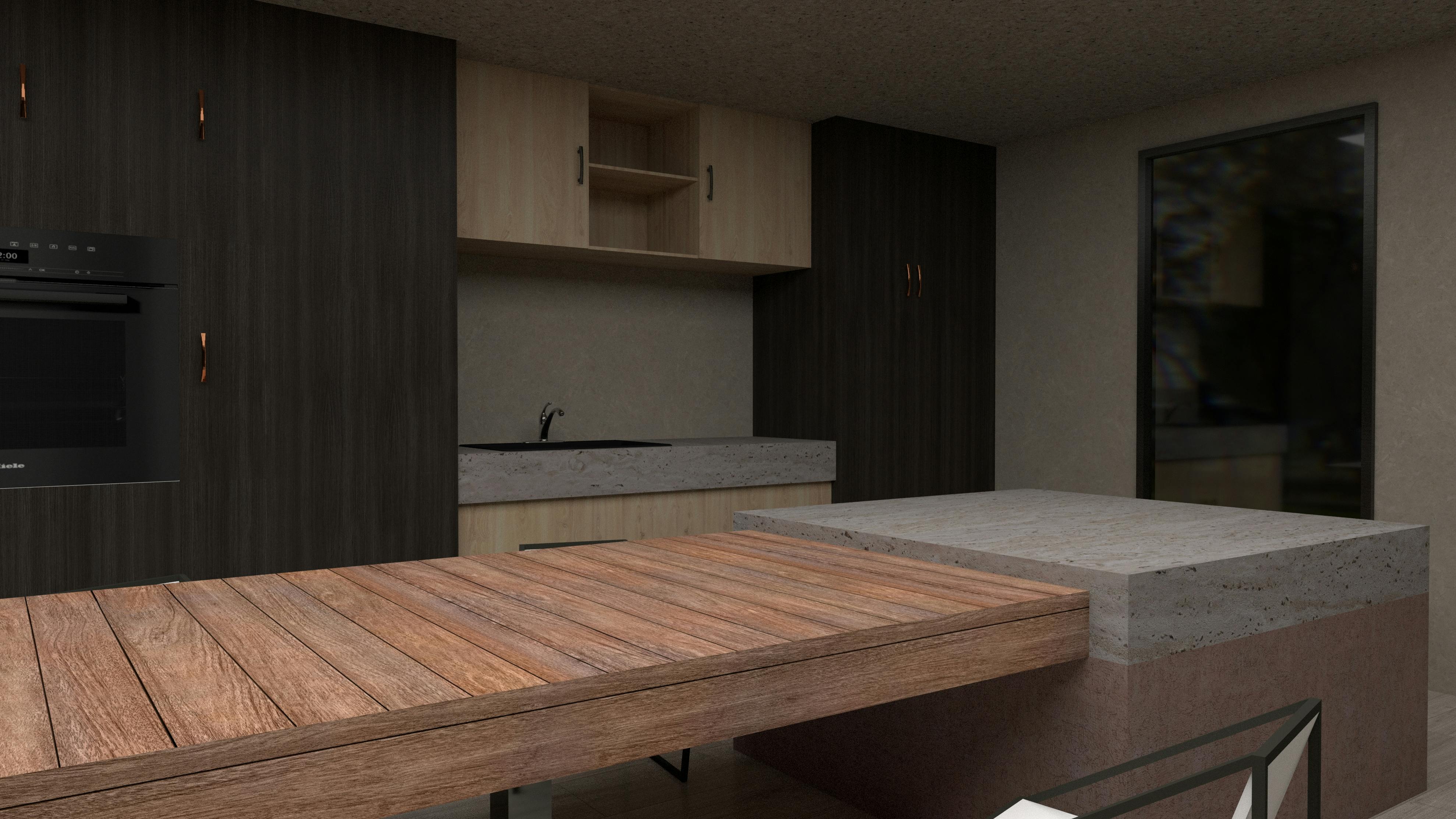 Render Model of a Contemporary Minimalist Kitchen · Free Stock Photo