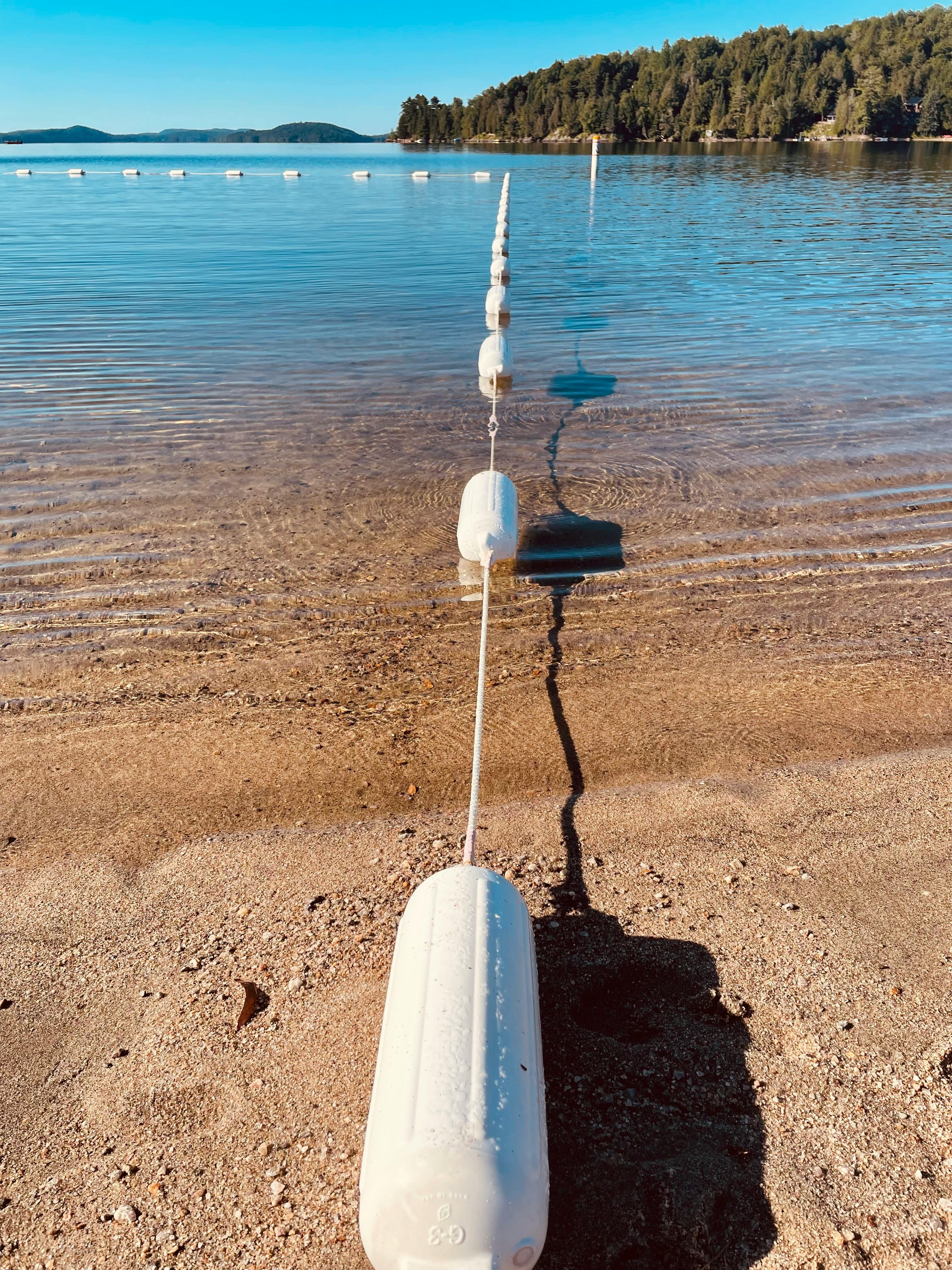 Line of Buoys on the Beach and the Sea · Free Stock Photo