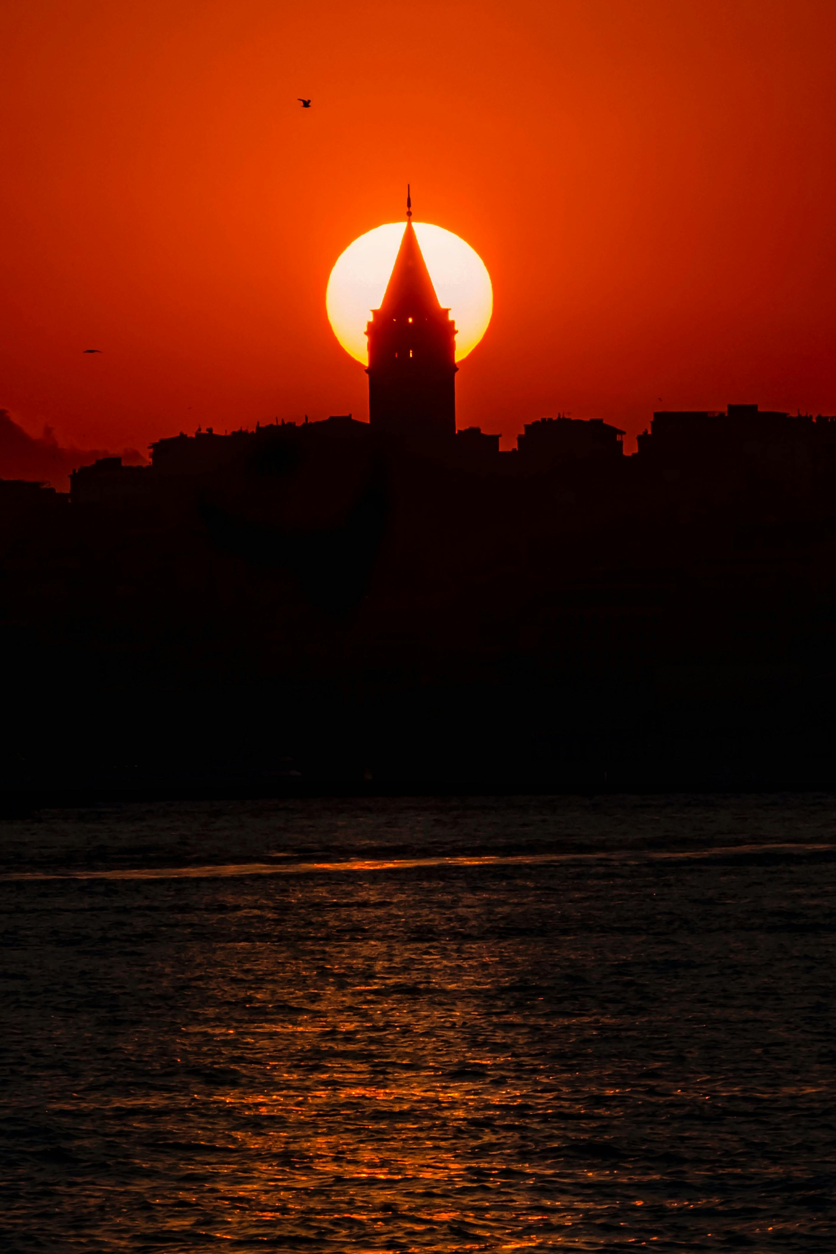 Silhouette of Maiden's Tower in Istanbul, Turkey during Sunset · Free ...