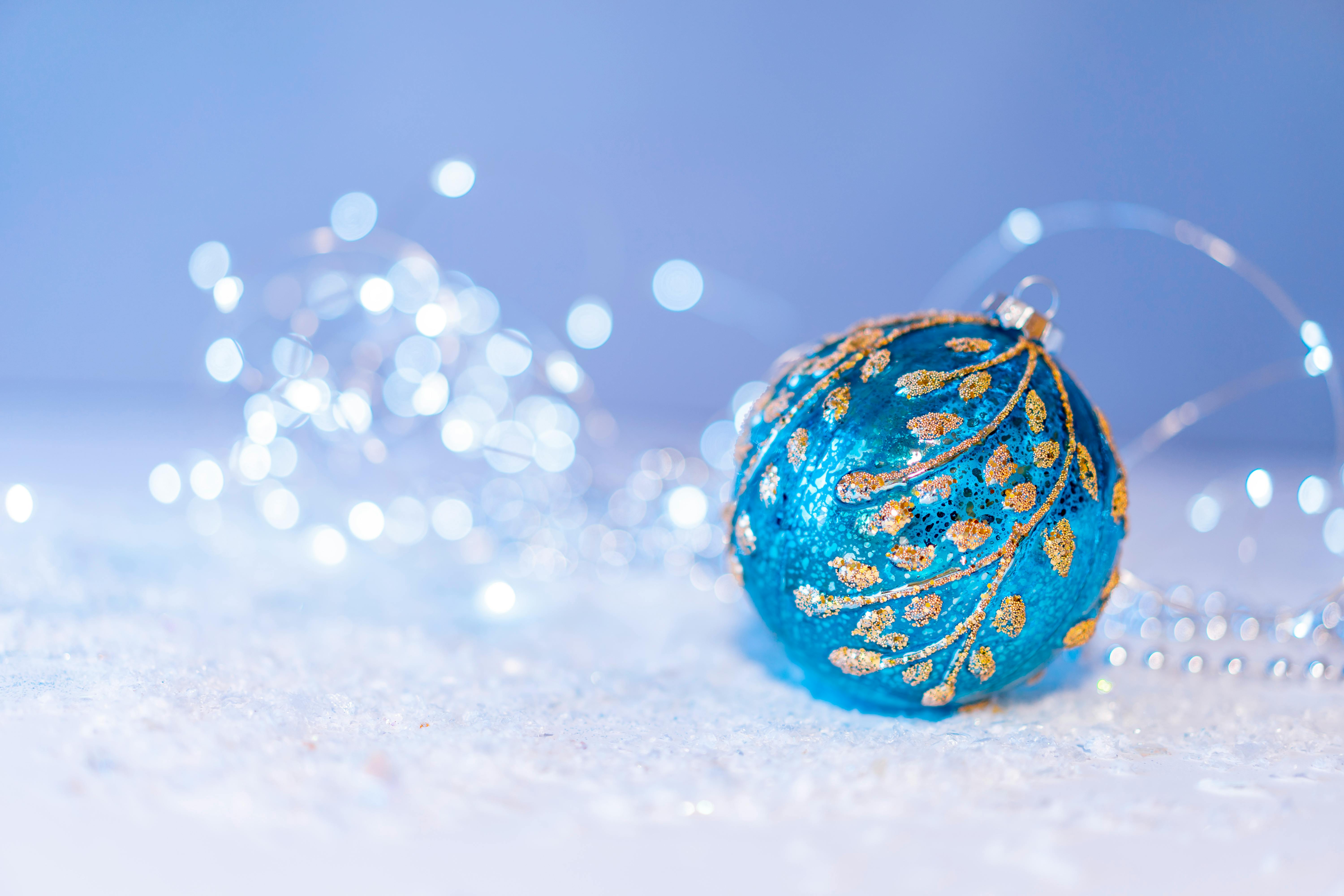 Blue Christmas Ornaments Wallpaper