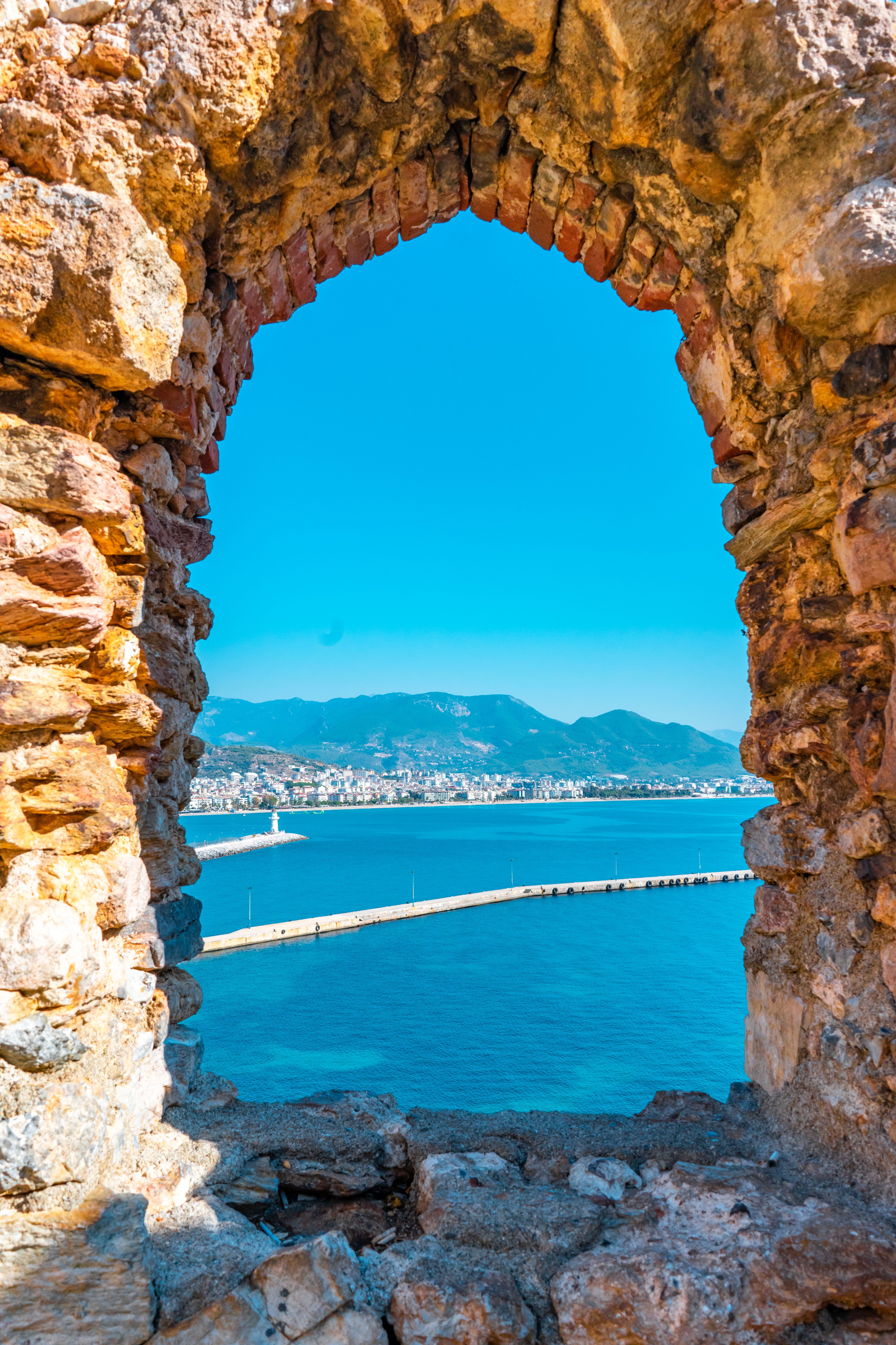 Stone Window with Sea View · Free Stock Photo