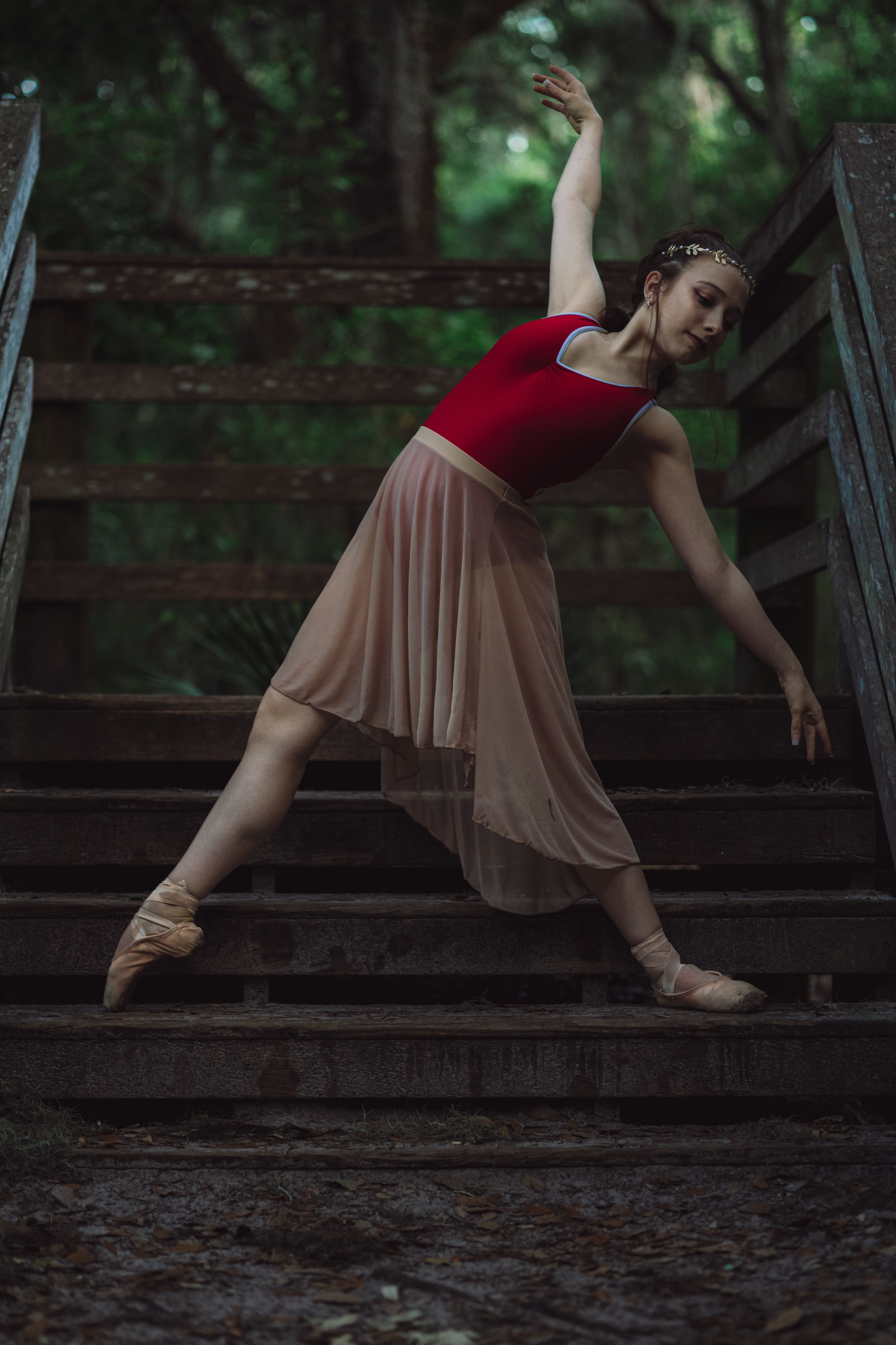 Woman in Red Tank Top Ballet Dancing · Free Stock Photo