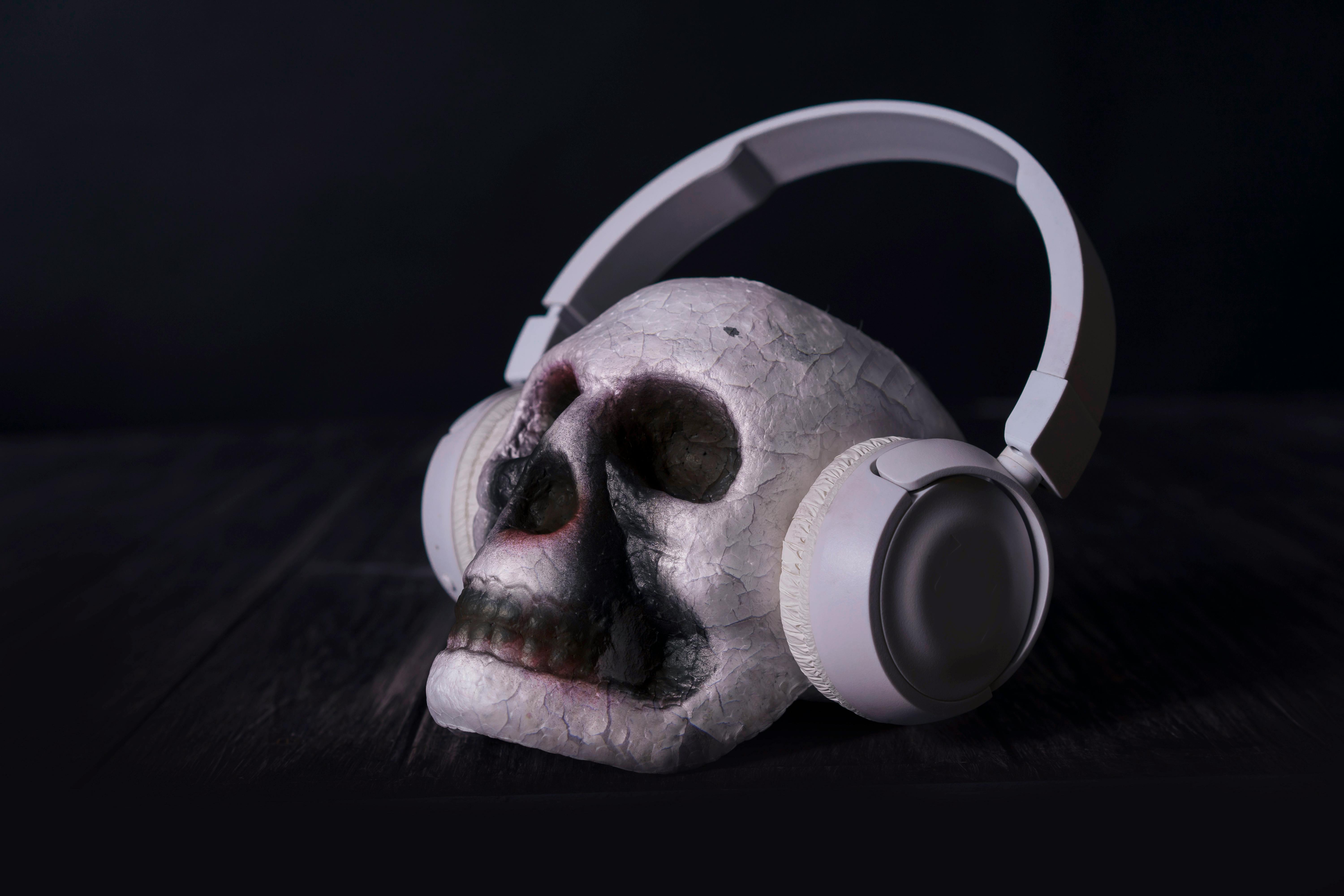 Photo of a Skull With Headphones · Free Stock Photo