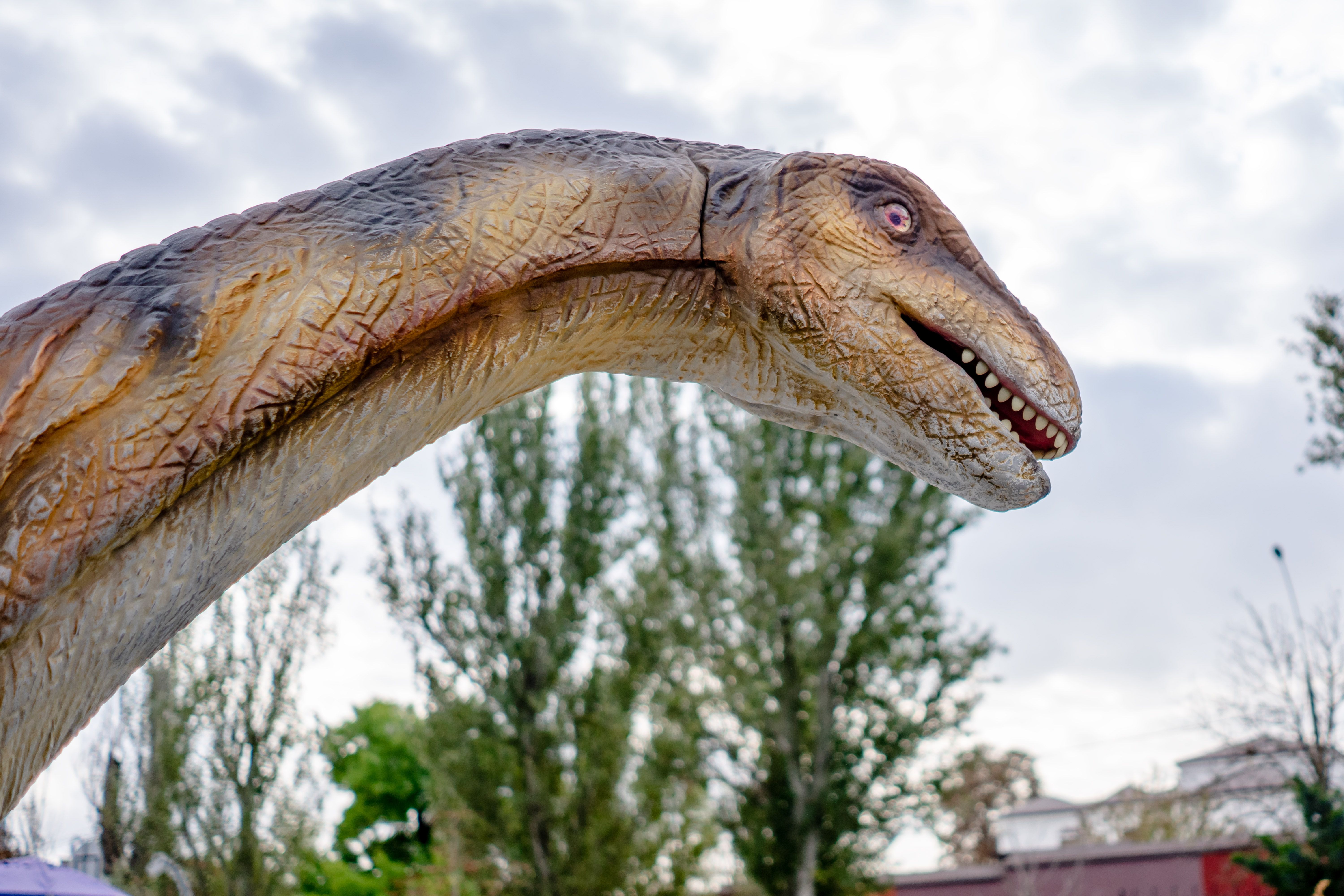 Brown Dinosaur Beside Green Tree · Free Stock Photo