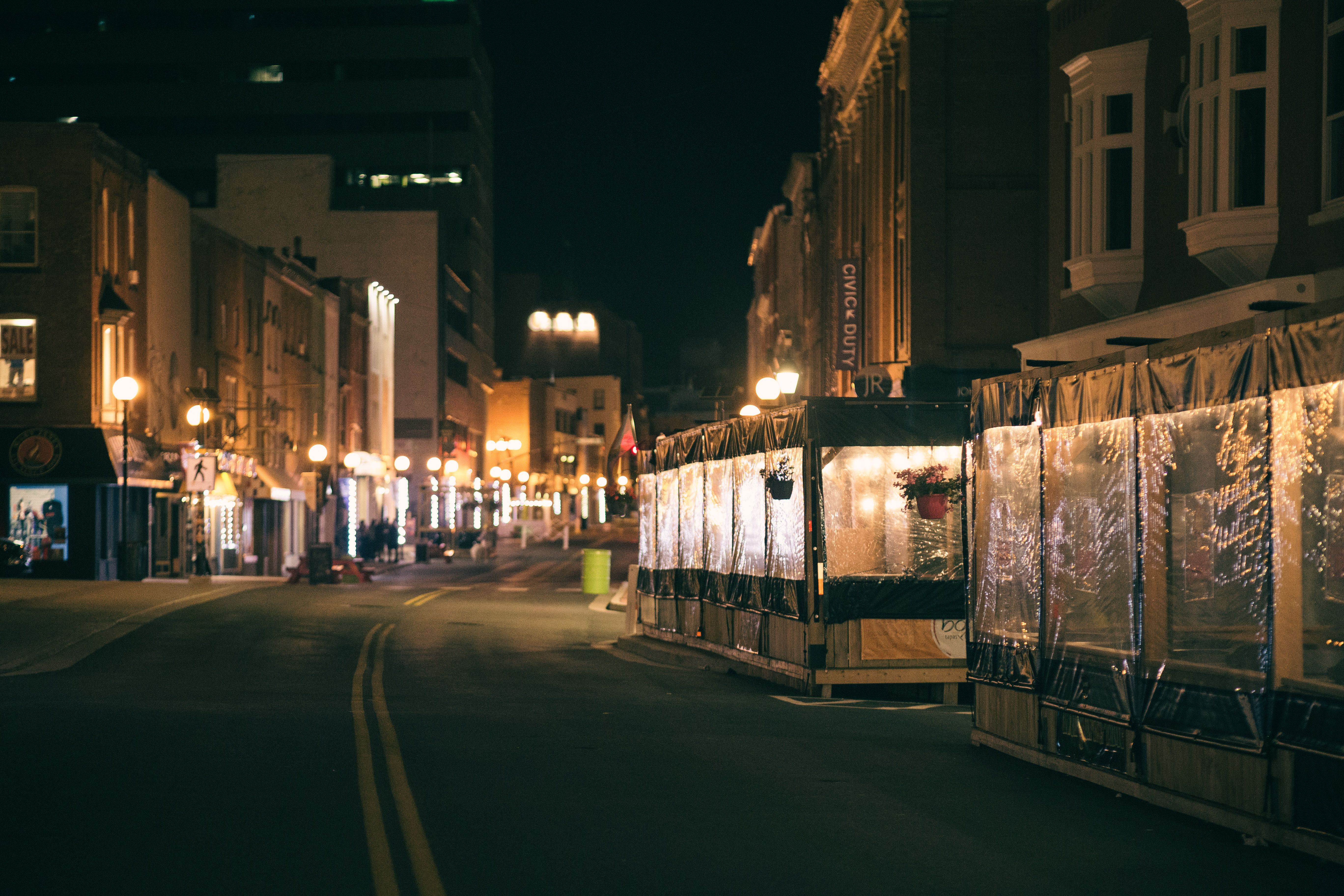 An Empty Street During Night Time · Free Stock Photo