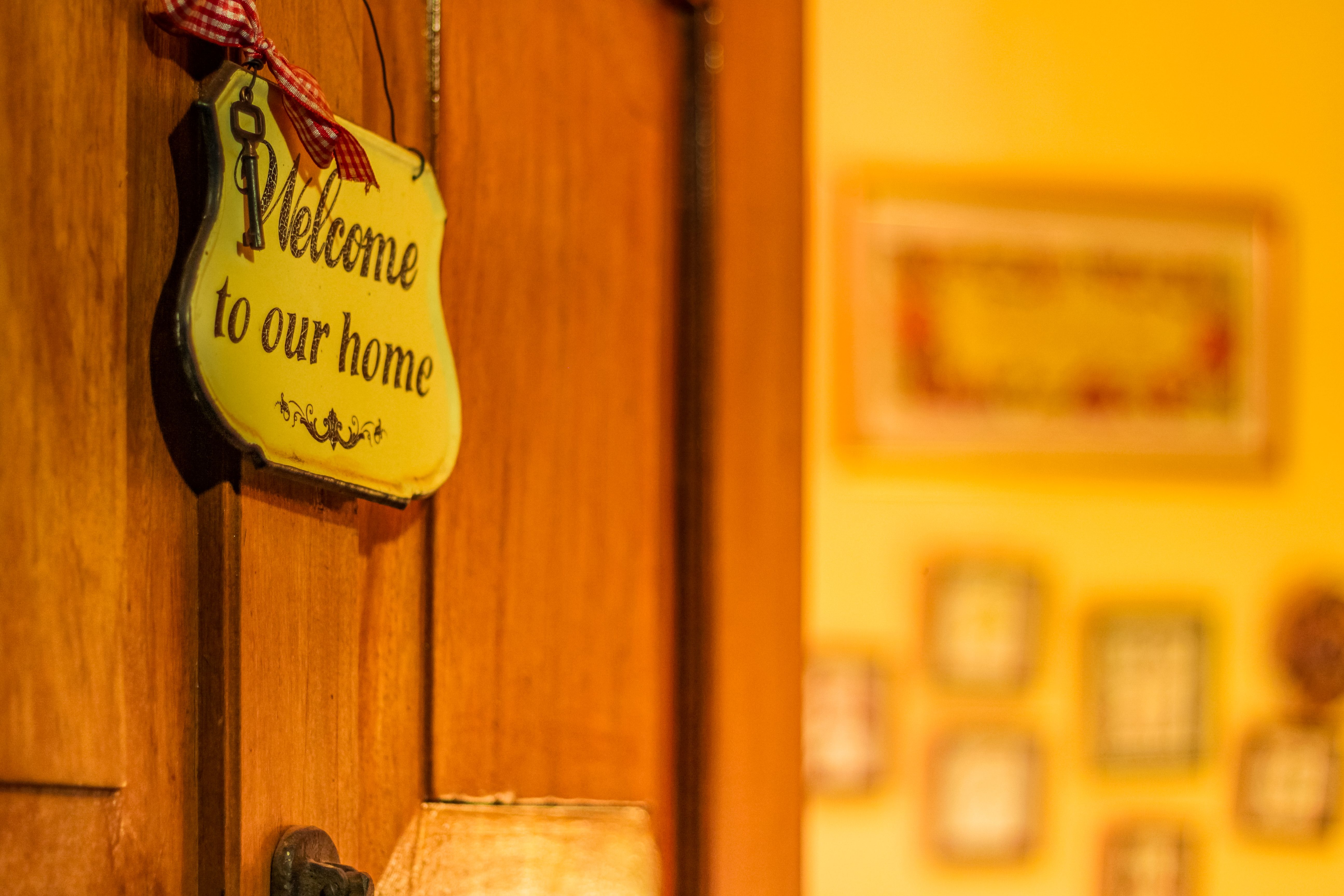 Brown Wooden Welcome Wall Decor · Free Stock Photo