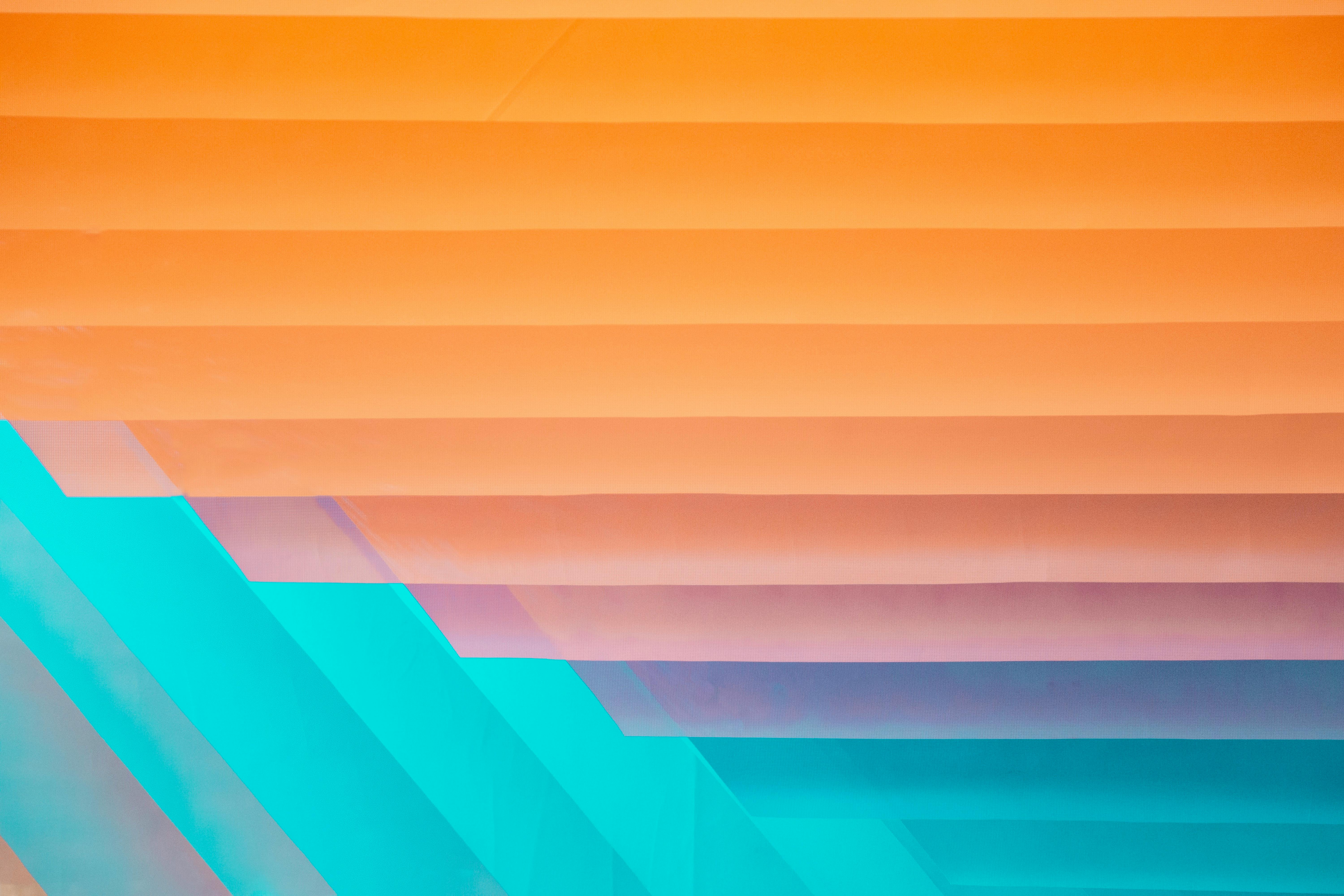 Orange and Turquoise Abstract Painting · Free Stock Photo