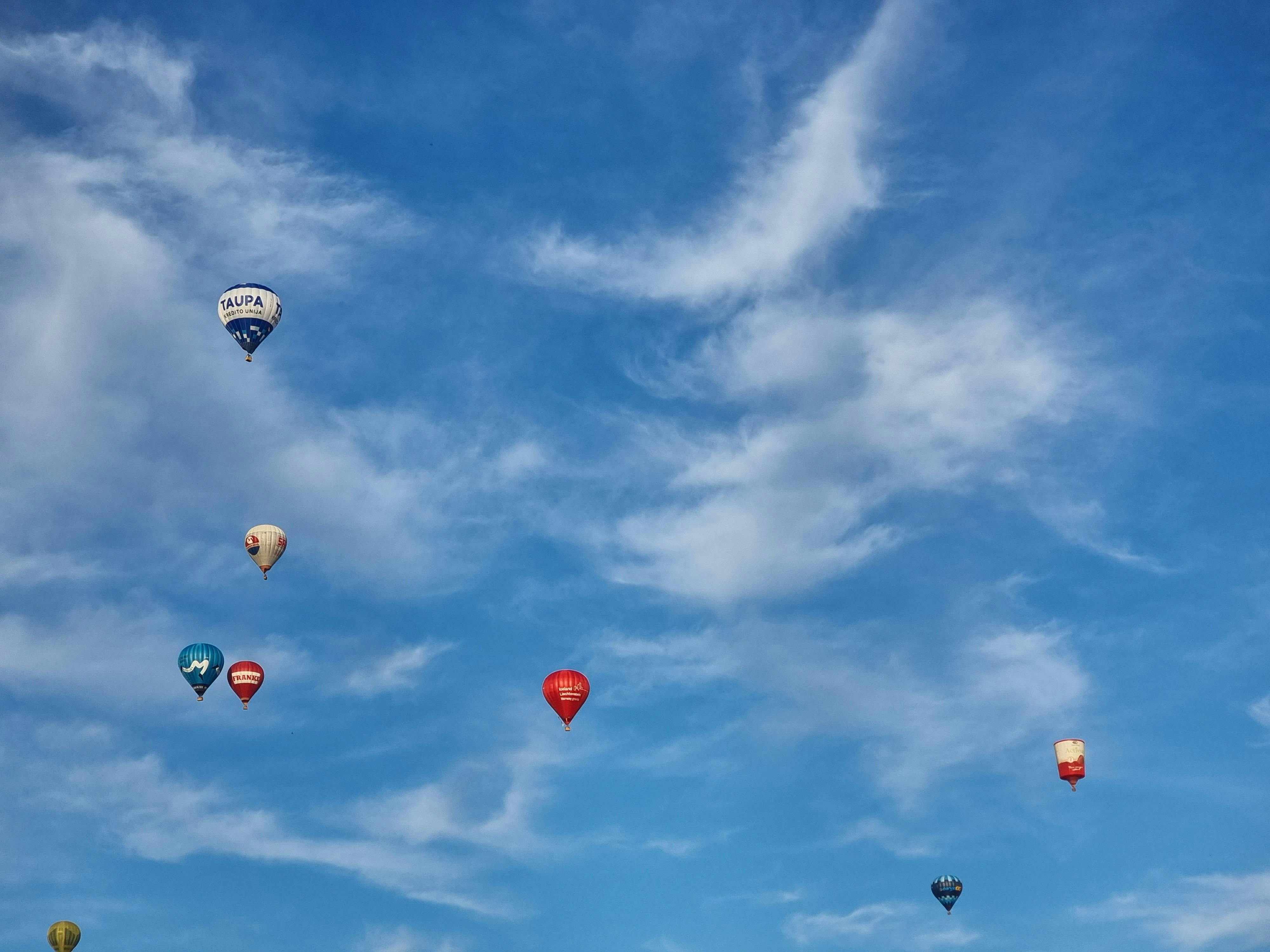 Selective Focus Photo of a Flying Hot Air Balloon · Free Stock Photo