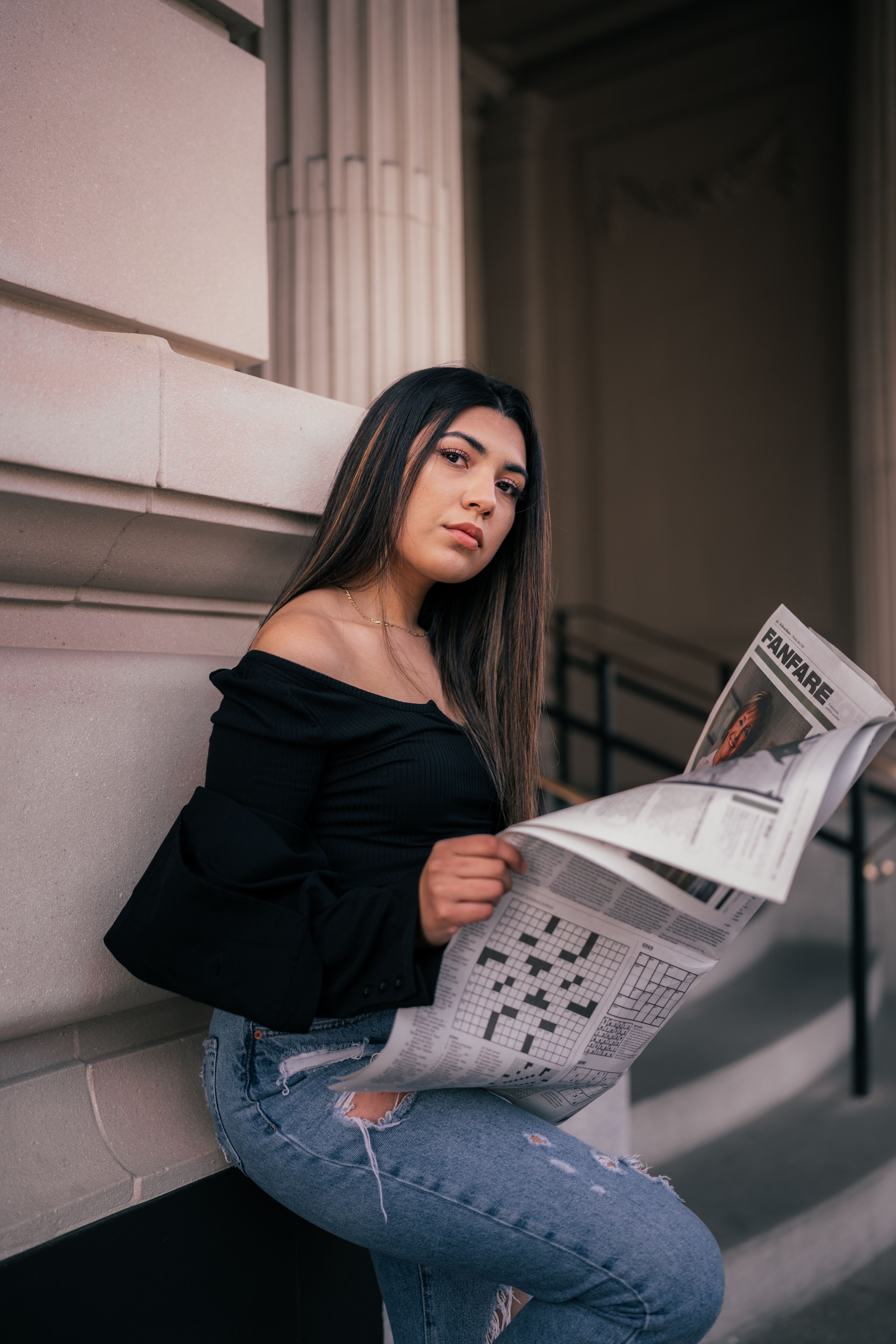 Woman with Newspaper · Free Stock Photo