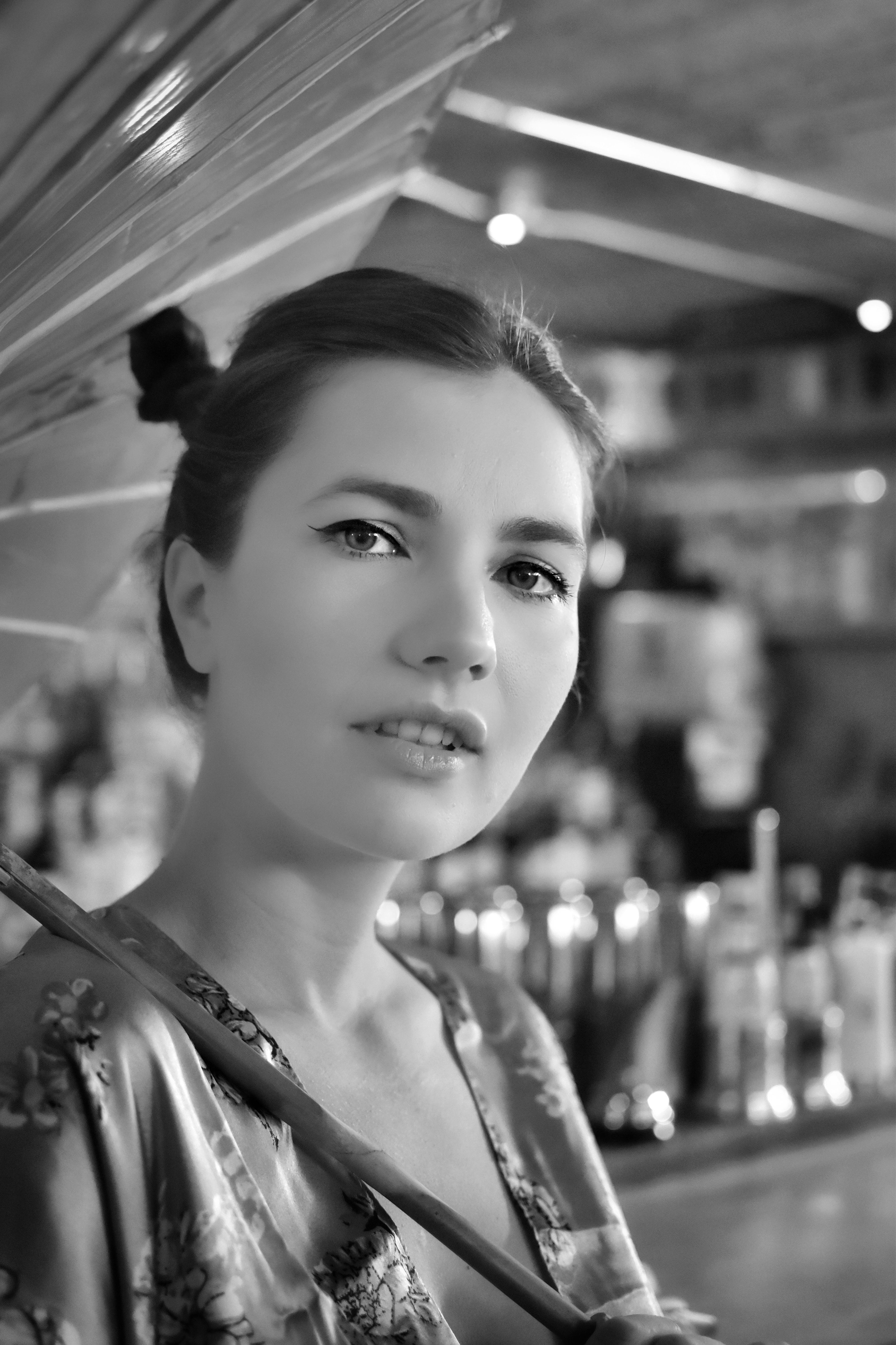 Grayscale Photo of Woman's Face · Free Stock Photo