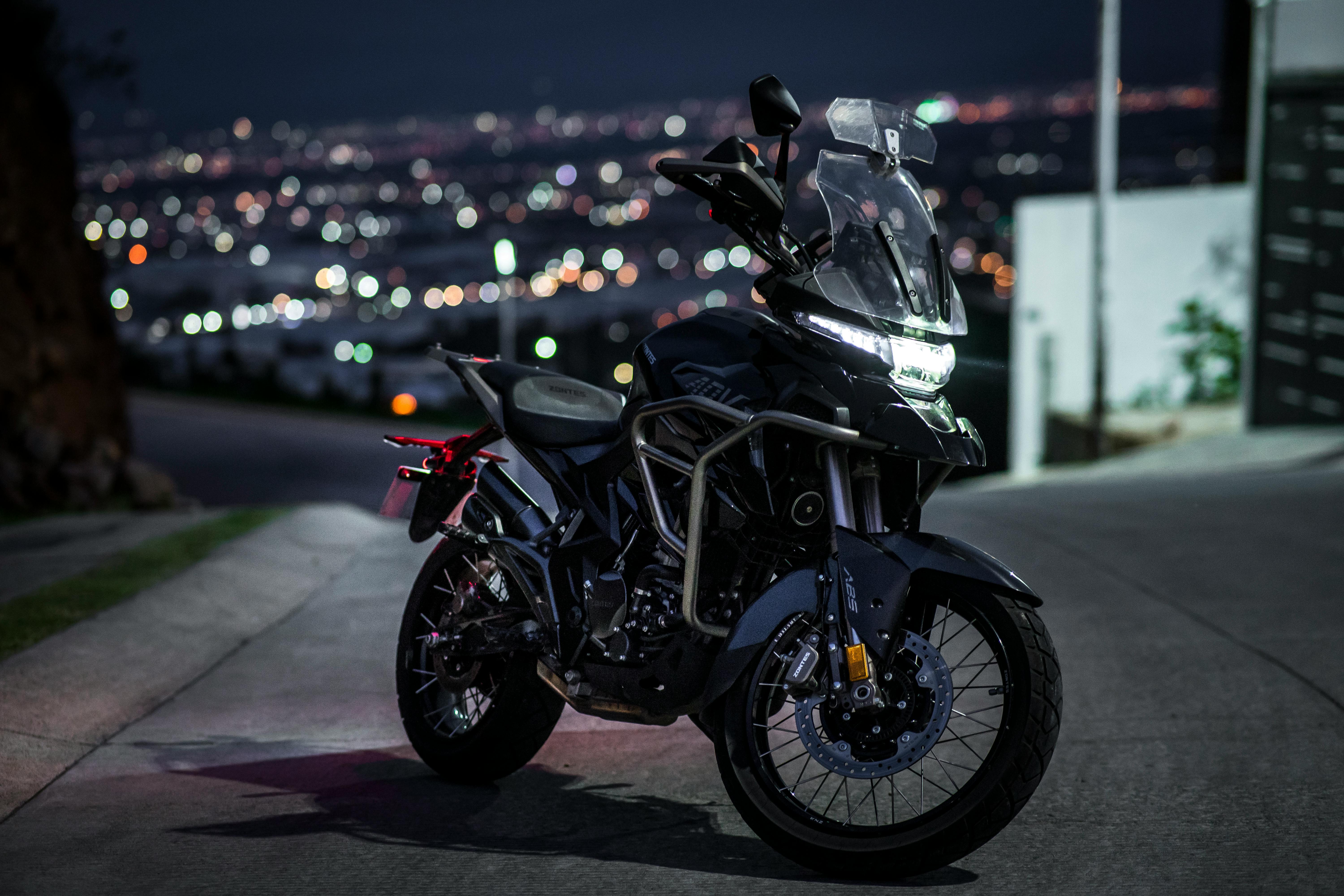 A Black Motorcycle on the Road · Free Stock Photo