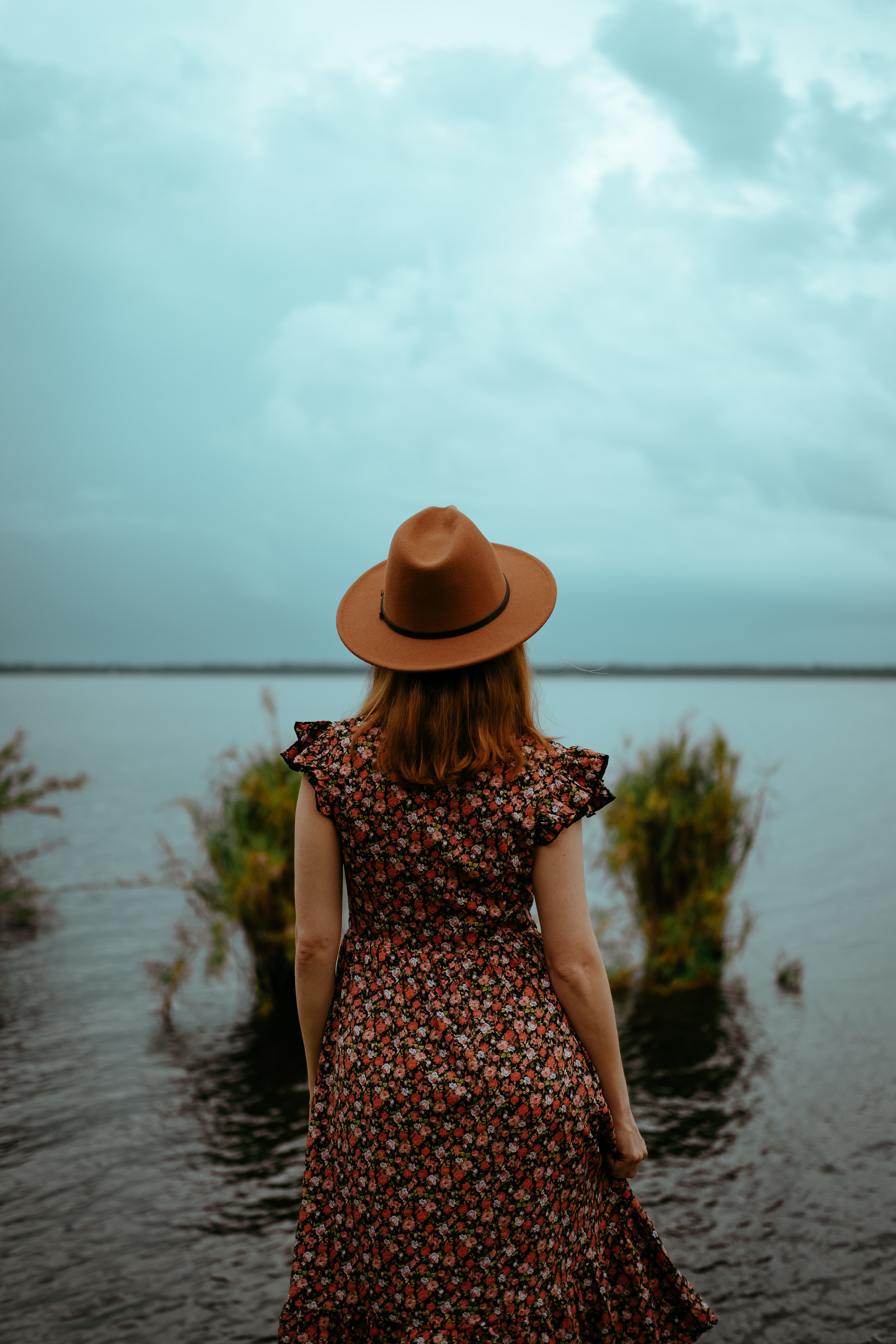 Woman in Hat at Night · Free Stock Photo