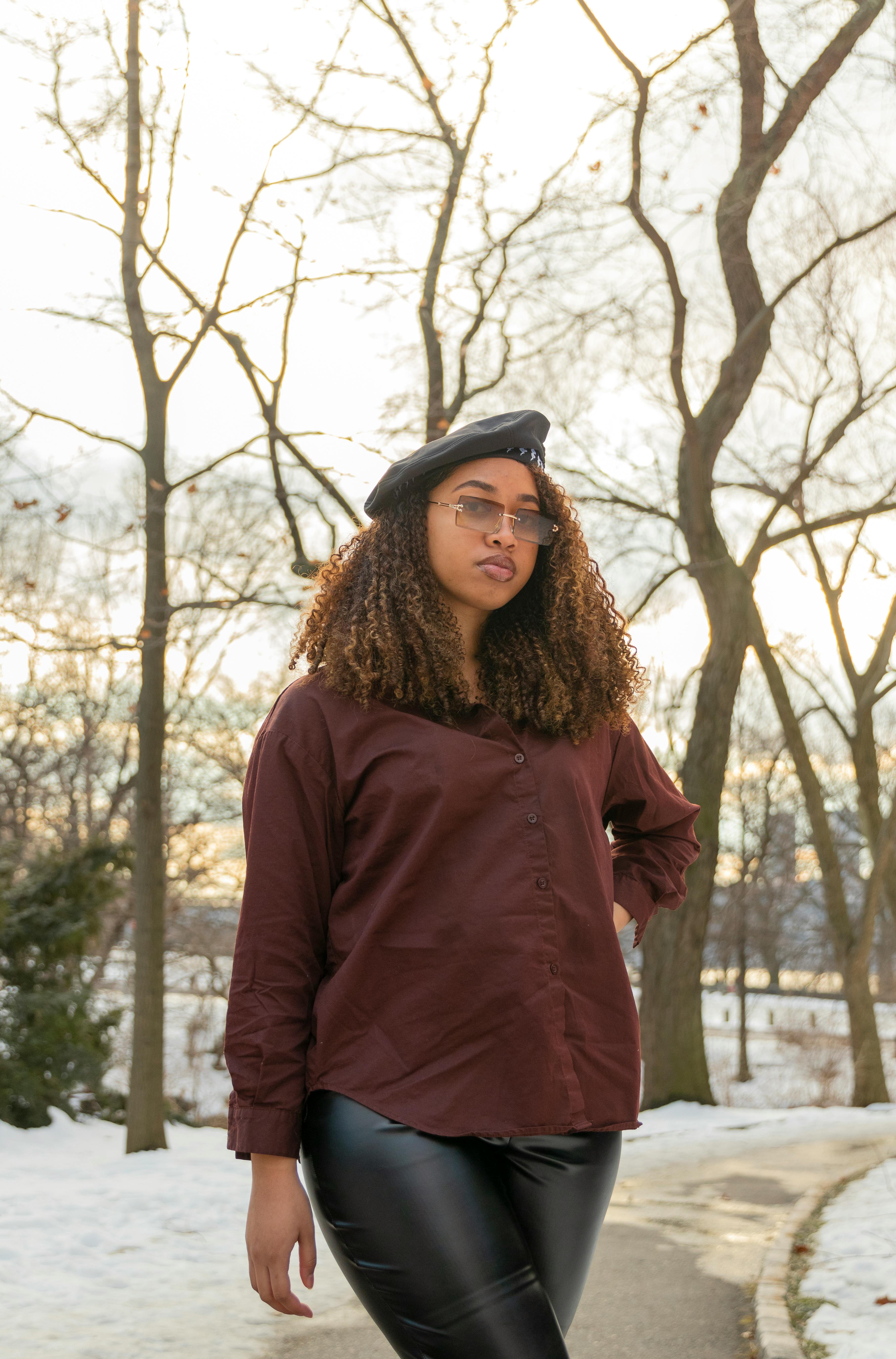 A Portrait of a Woman in a Beret · Free Stock Photo