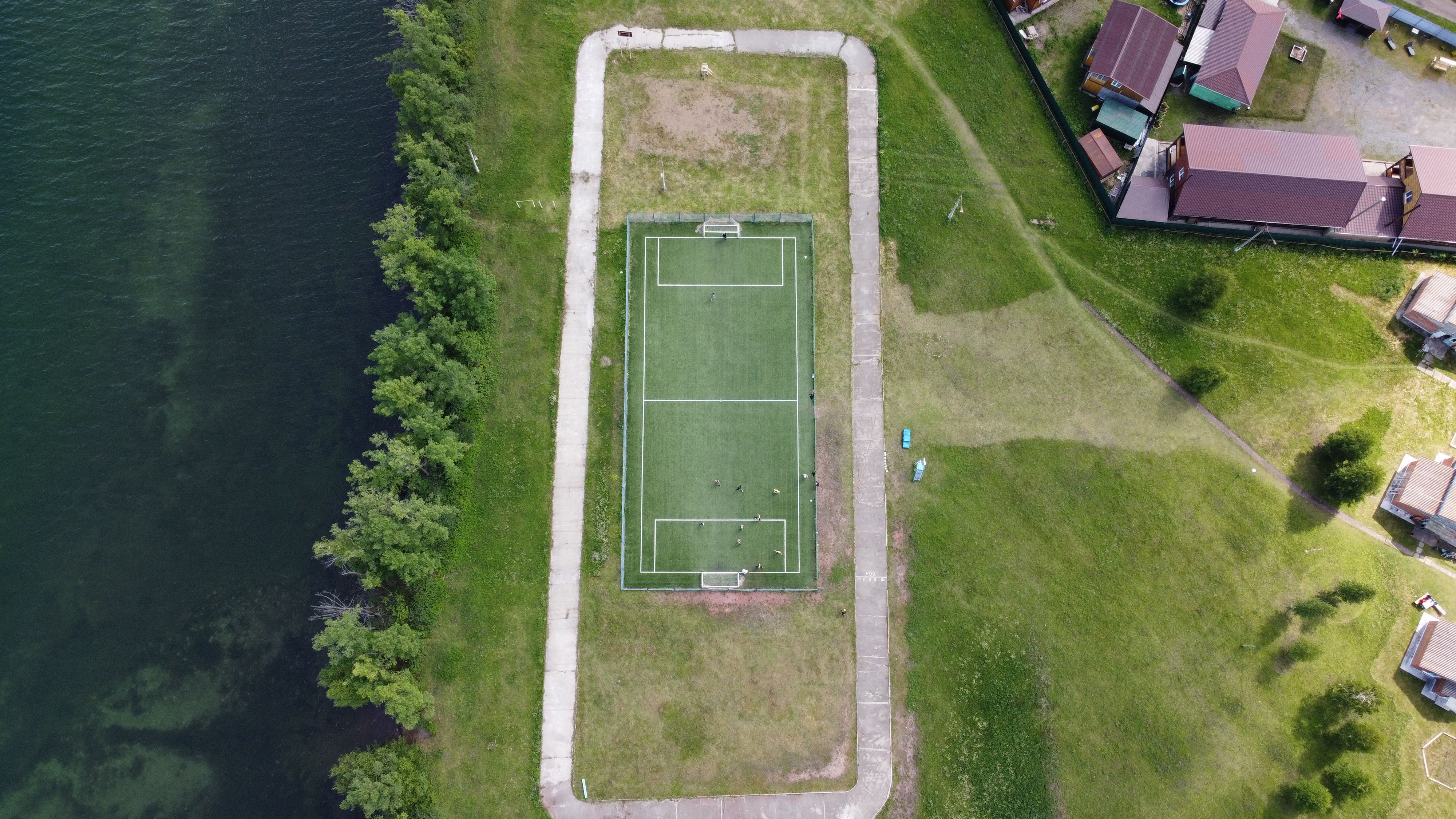 Top View of a Football Pitch · Free Stock Photo
