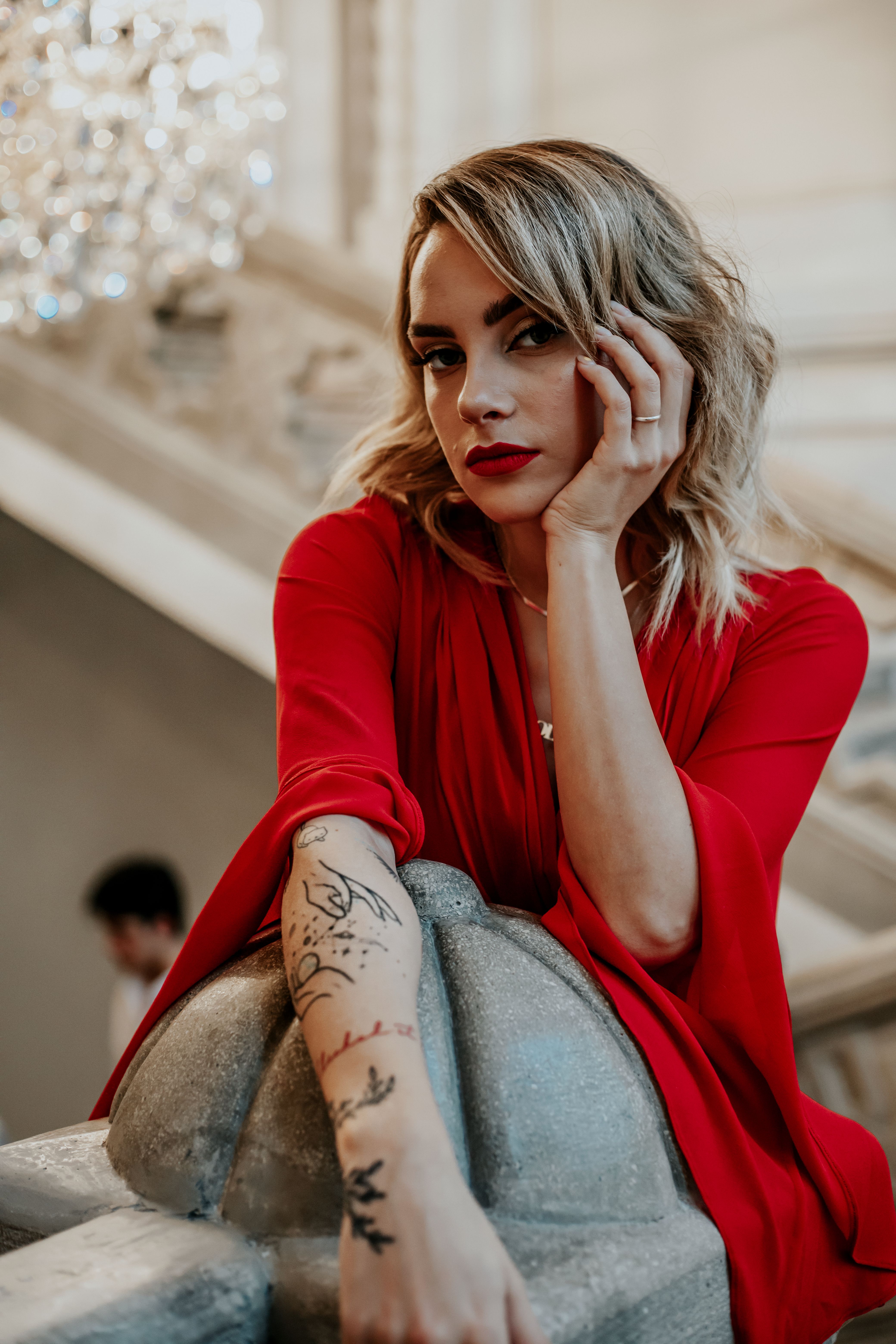 Man Resting his Hand on Woman's Back · Free Stock Photo
