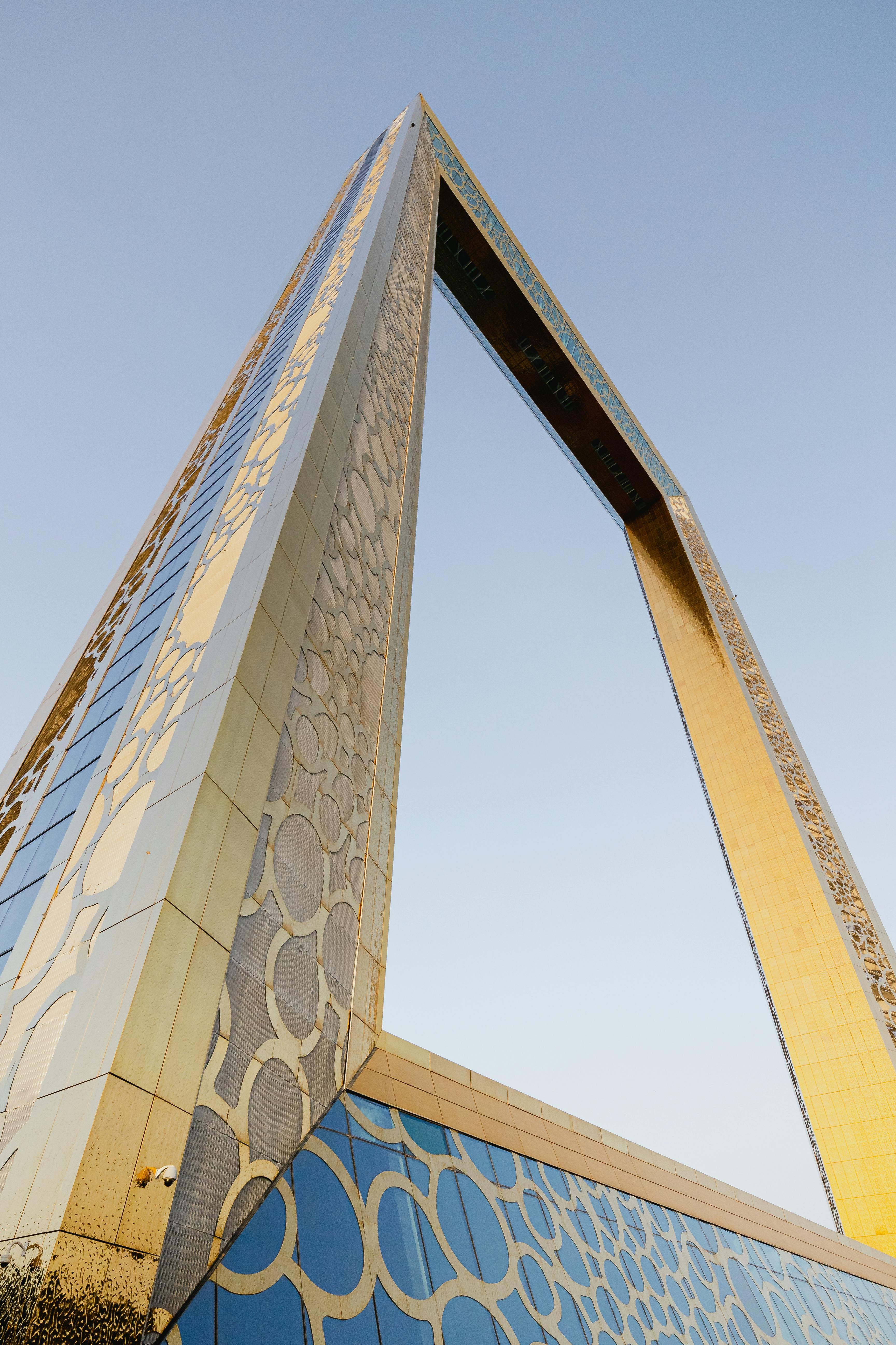 Low Angle Shot of the Dubai Frame in Zabeel Park, Dubai, United Arab ...