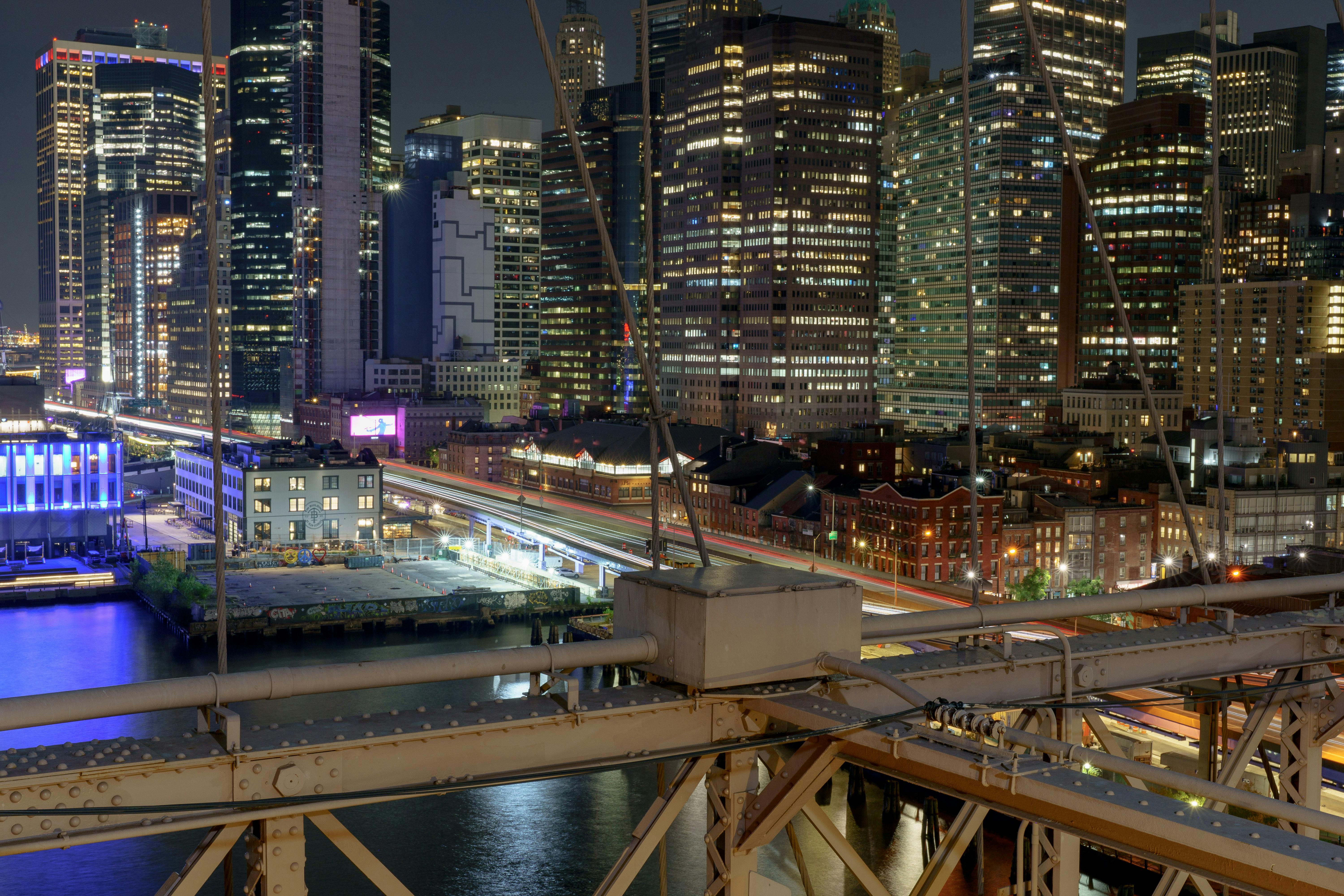 City Buildings during Night Time · Free Stock Photo