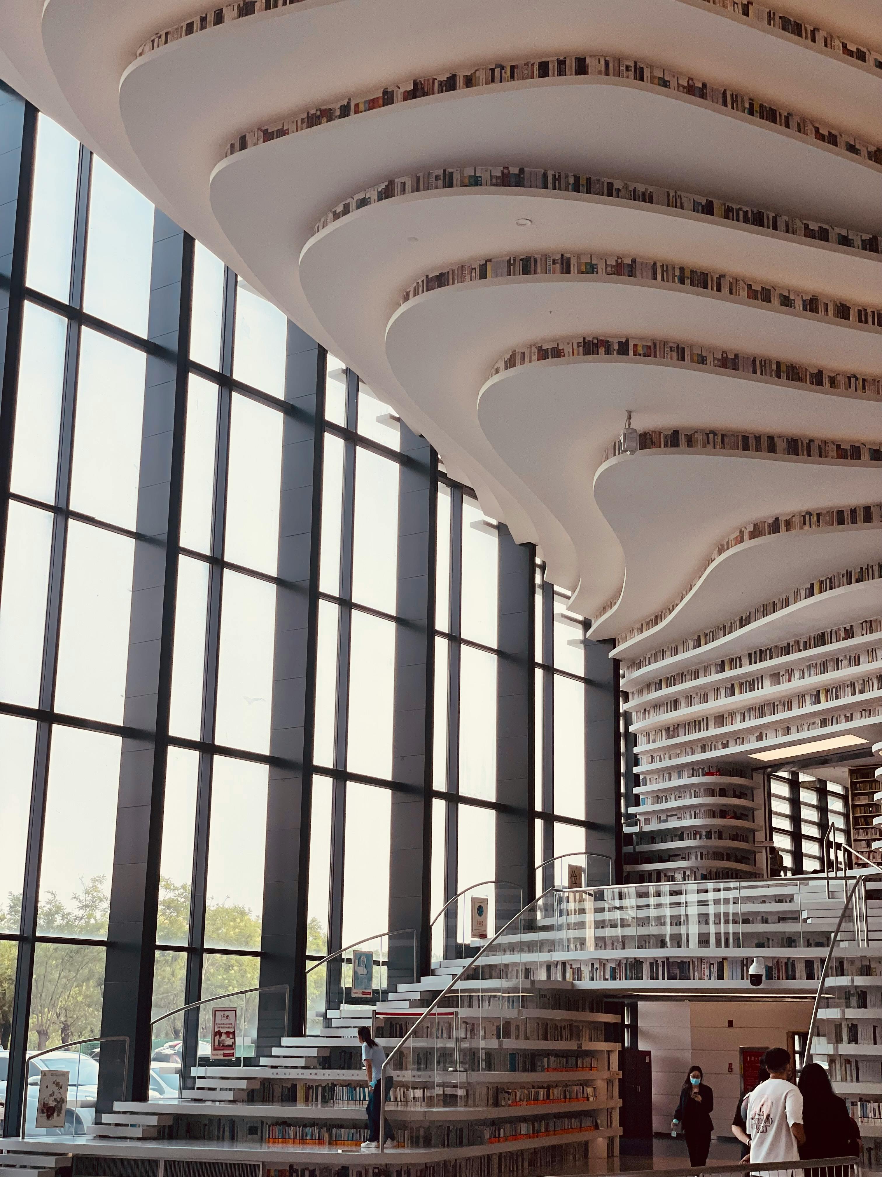 Interior of a Modern Library · Free Stock Photo