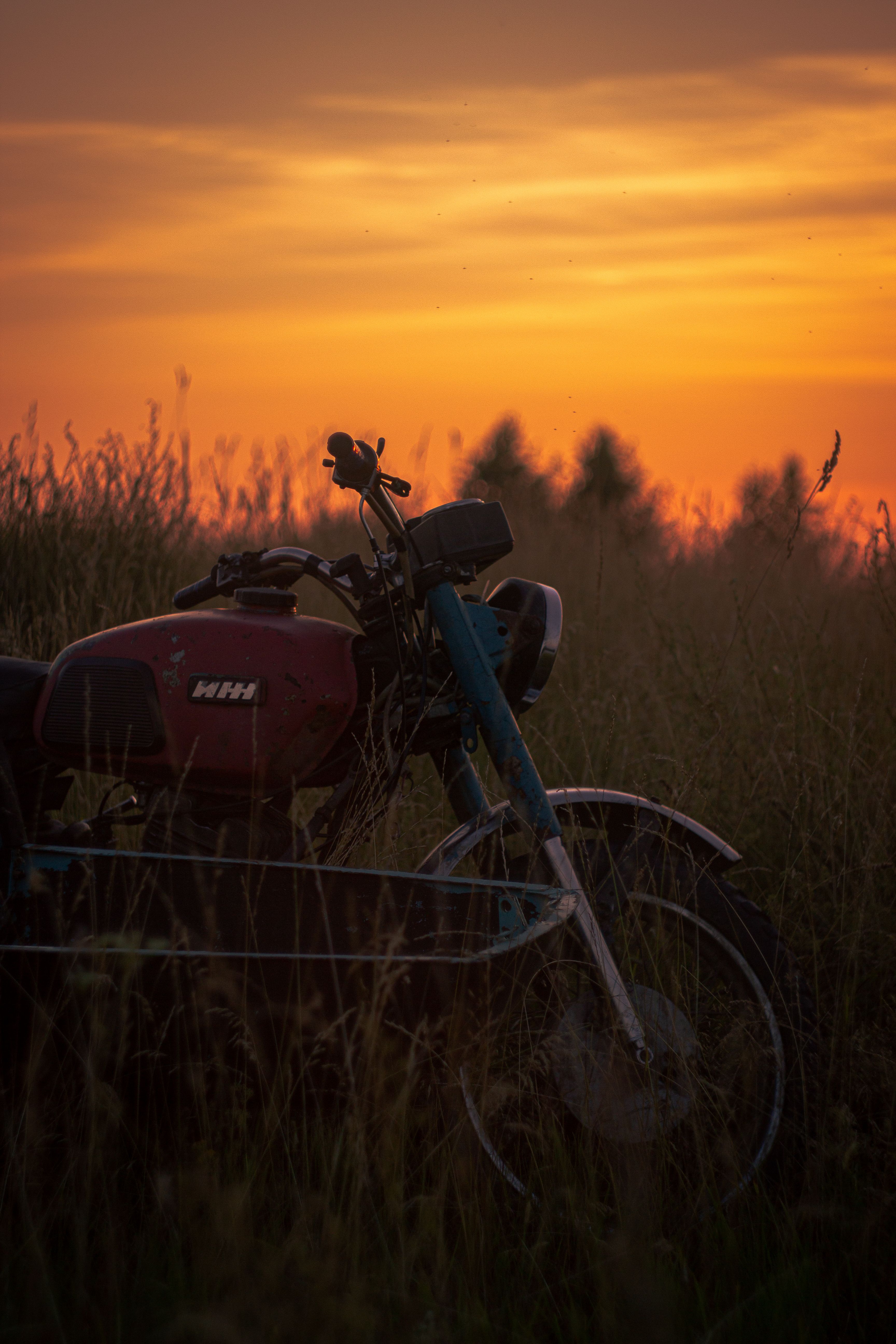 A Motorcycle on a Grass Field · Free Stock Photo