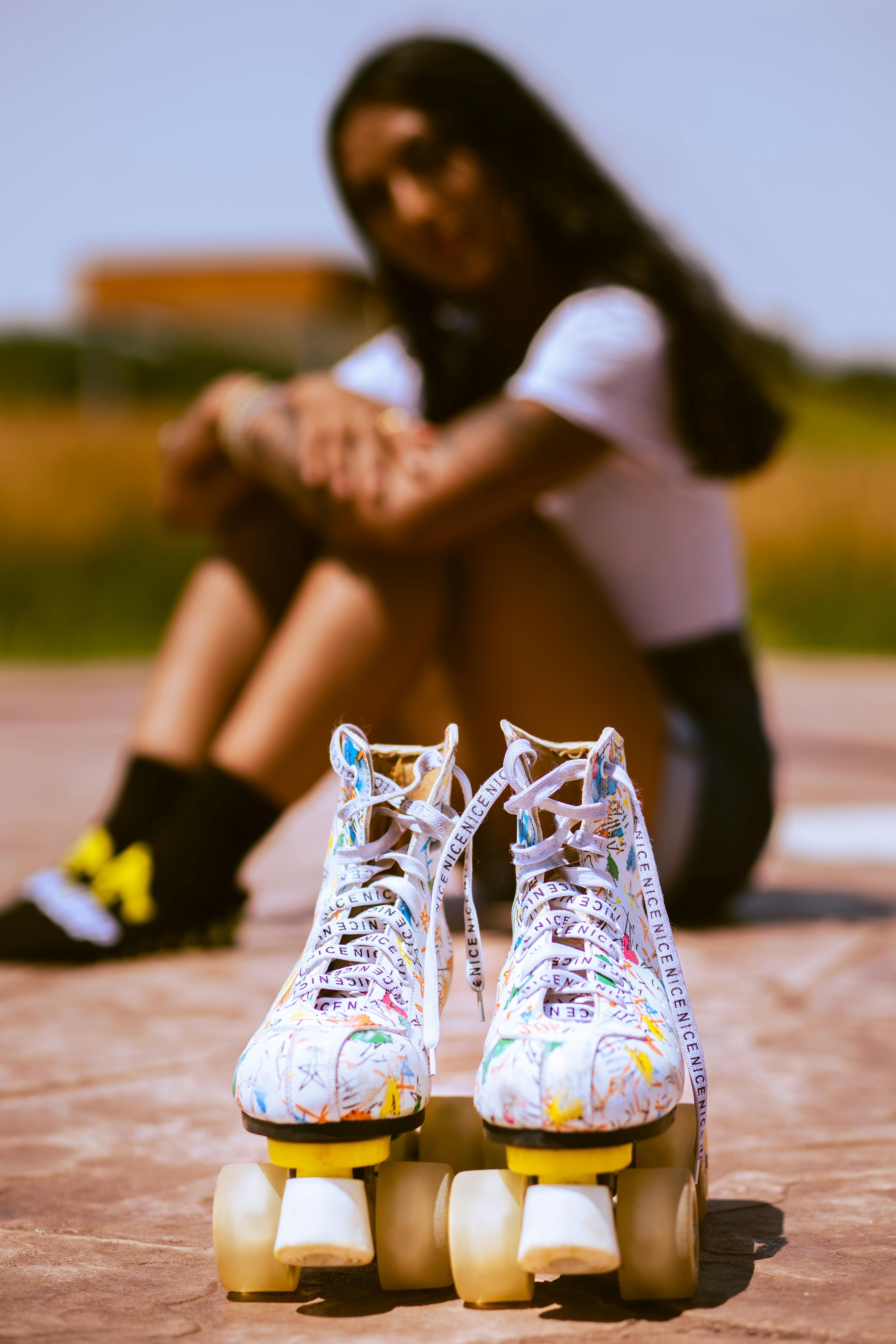 Monochrome Photo of Person Roller Skating · Free Stock Photo