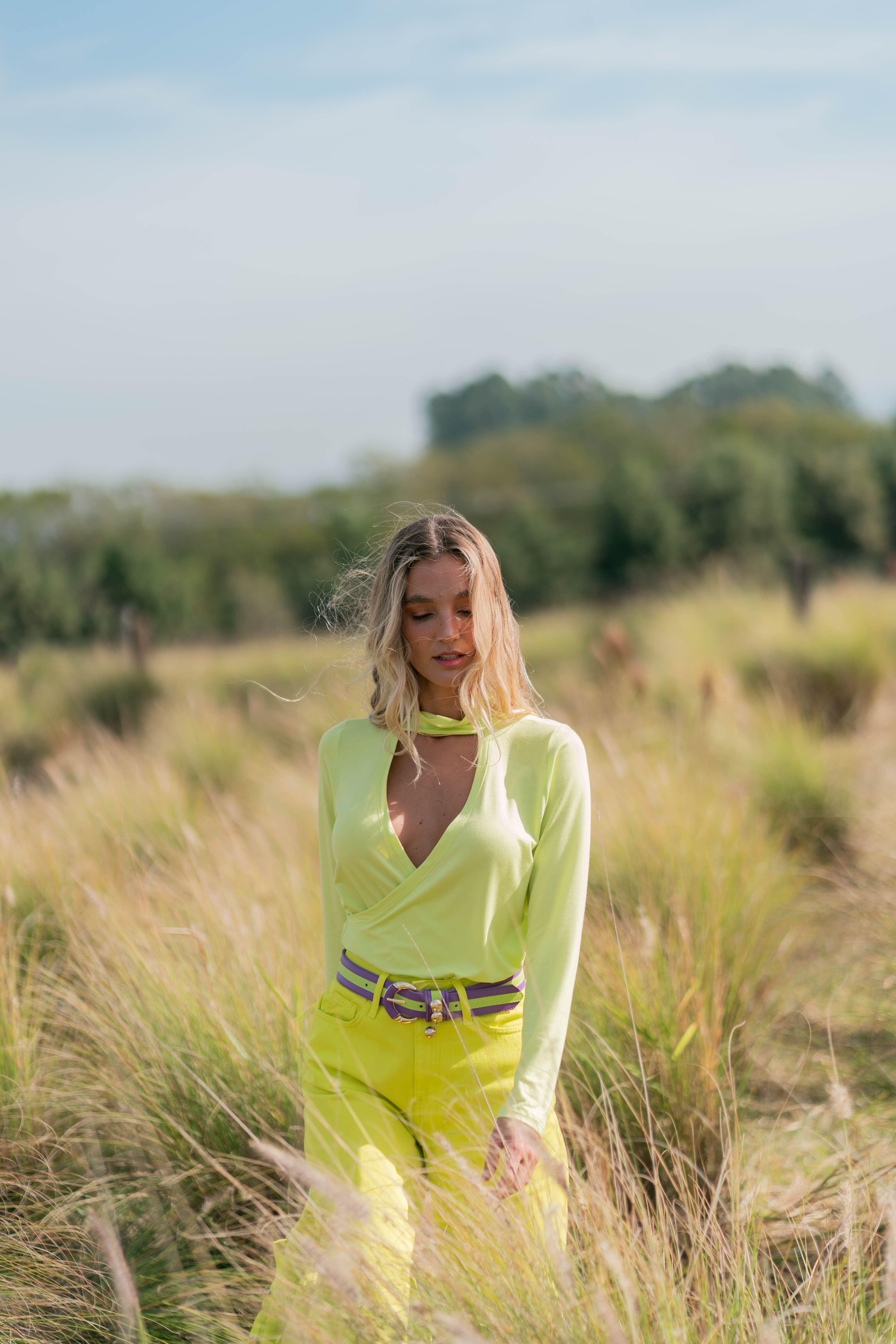 Blonde in Yellow Negligee · Free Stock Photo
