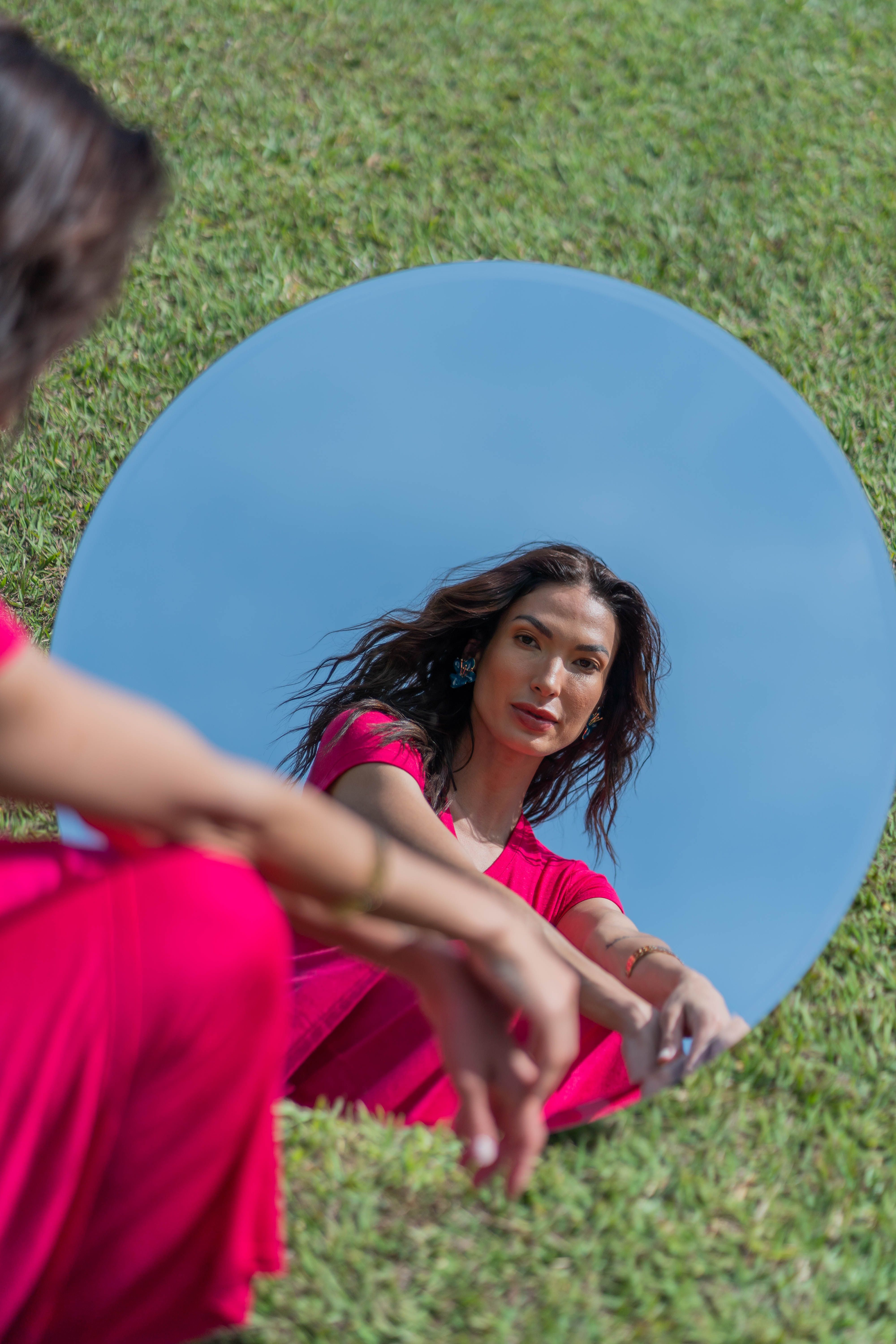 Round Mirror With Sky Reflection · Free Stock Photo