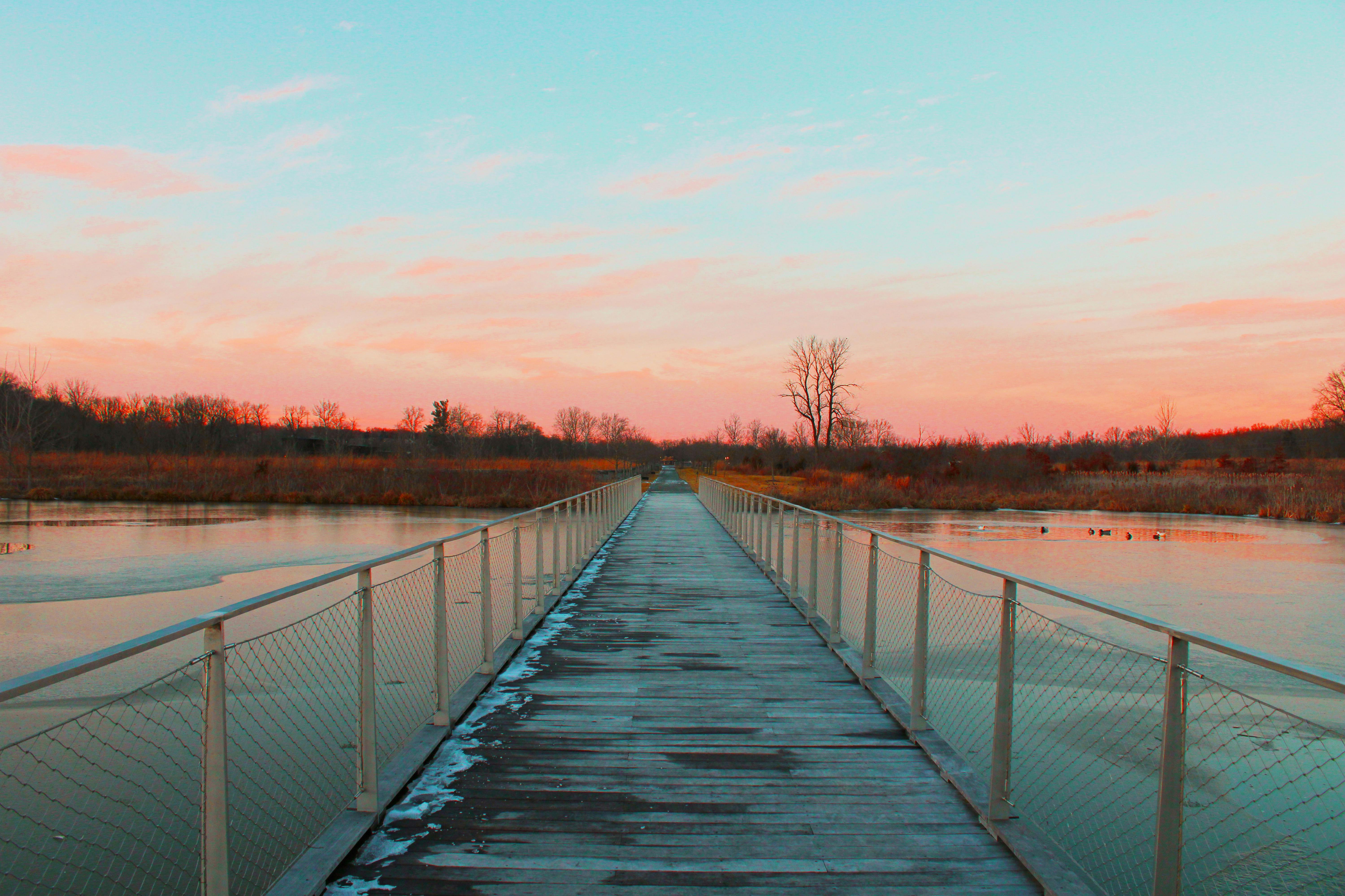 Wooden Bridge during Sunset · Free Stock Photo