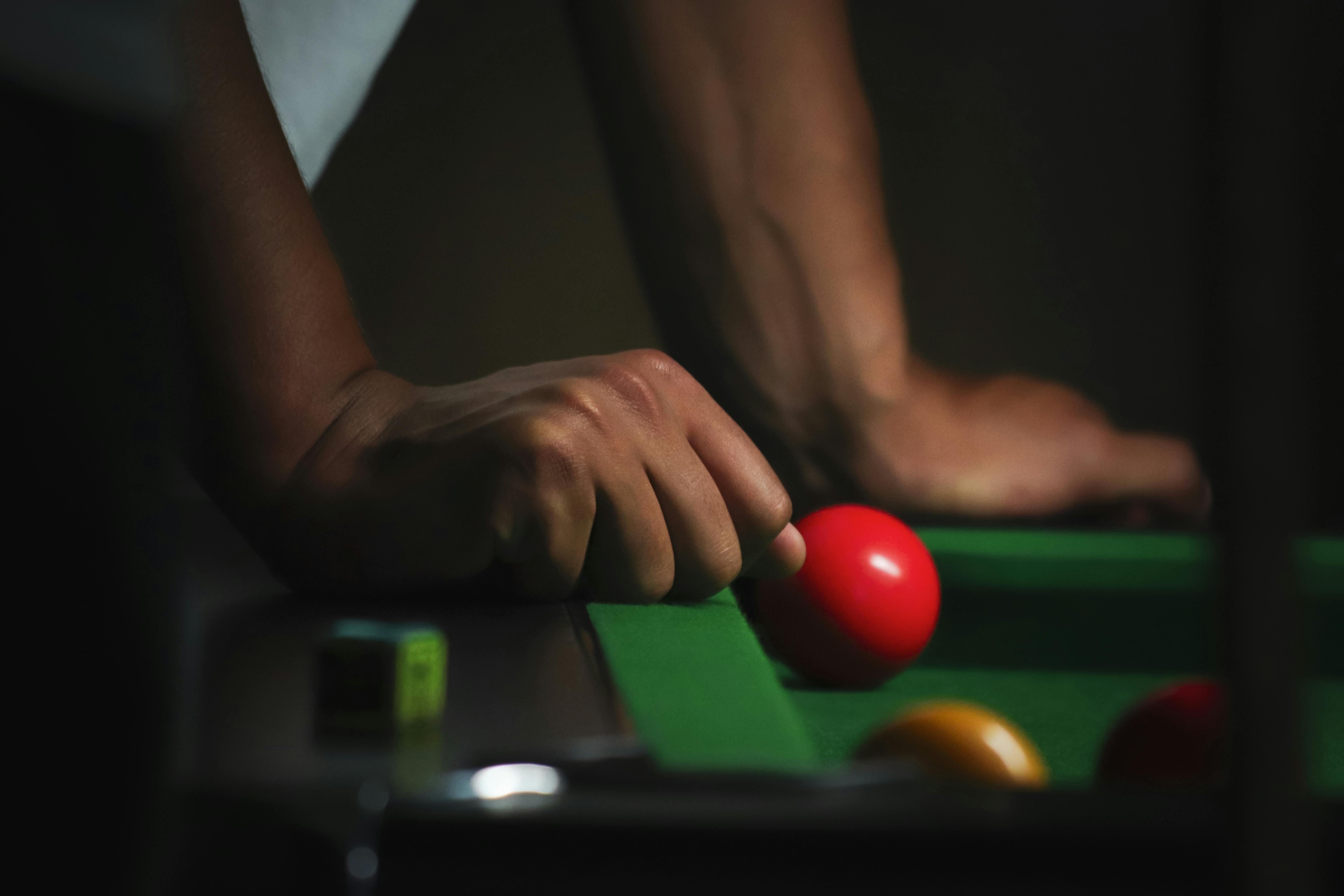 Close-up of Hands on Billiard Table · Free Stock Photo