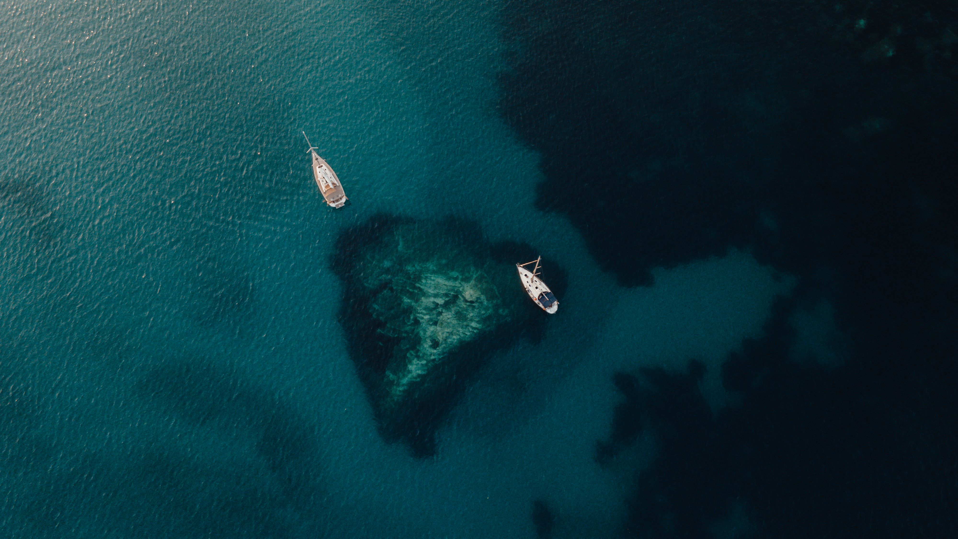 Aerial Photography of Two Boats on the Ocean · Free Stock Photo