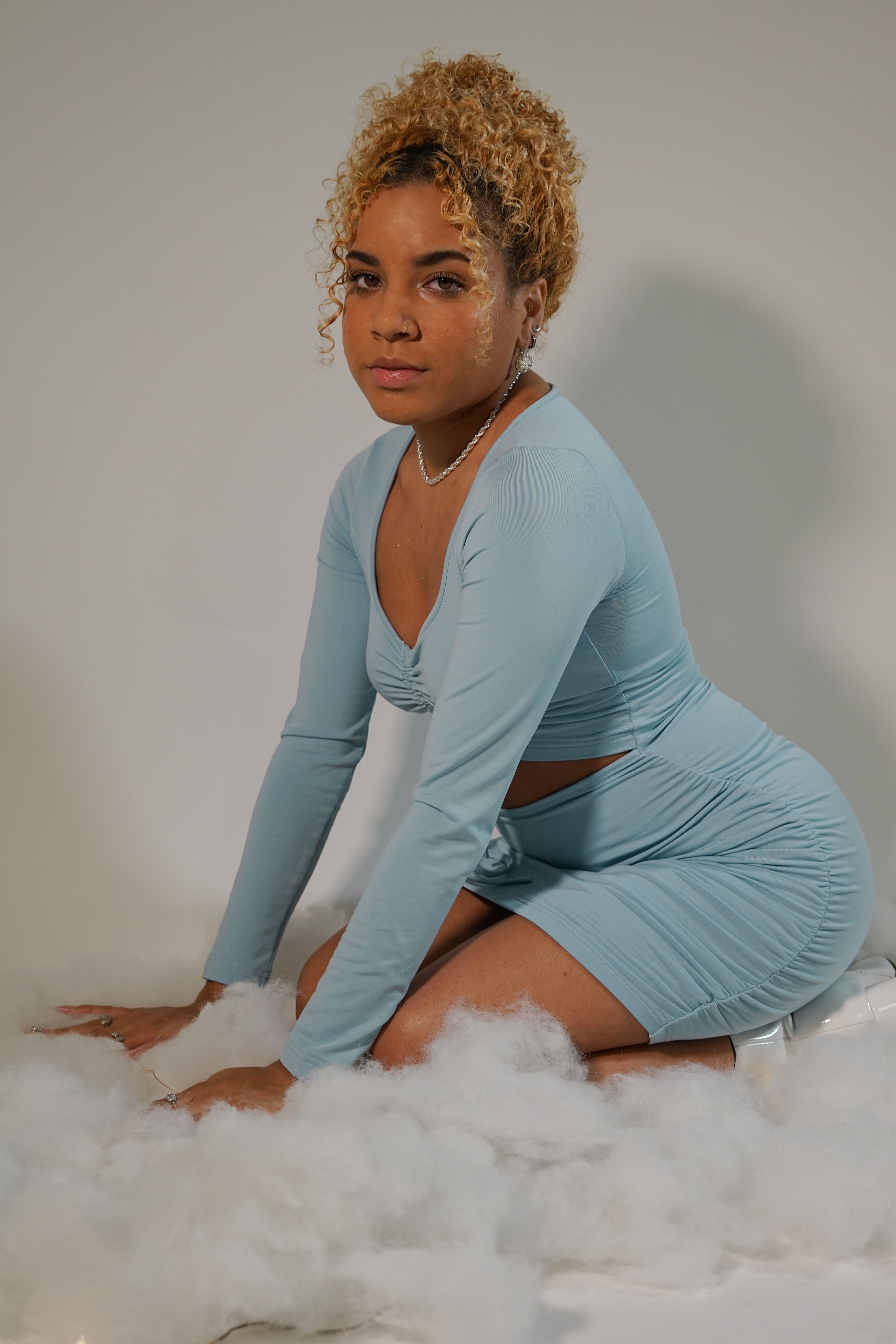 A Woman Wearing Blue Dress · Free Stock Photo