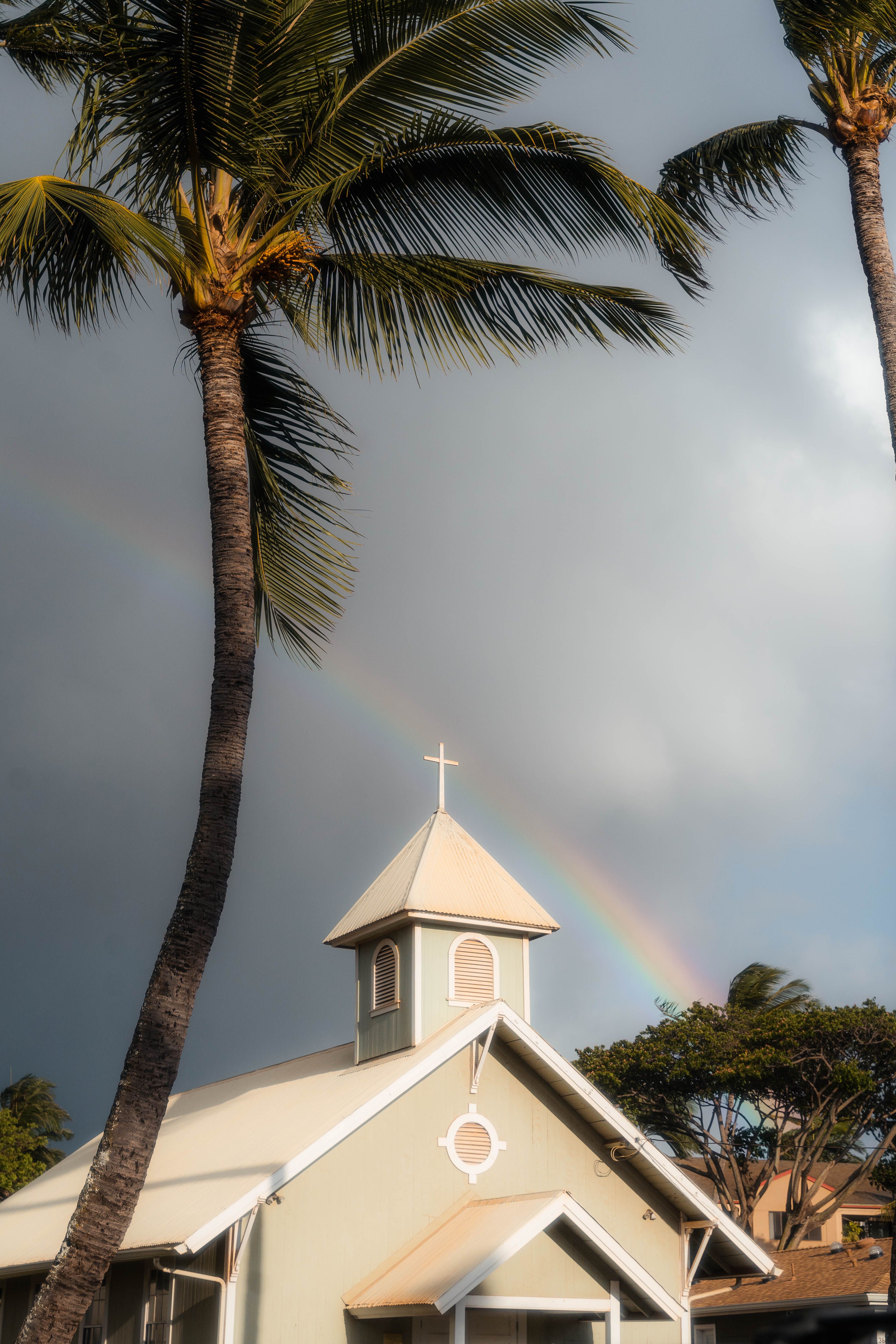 Rainbow Over a Church · Free Stock Photo