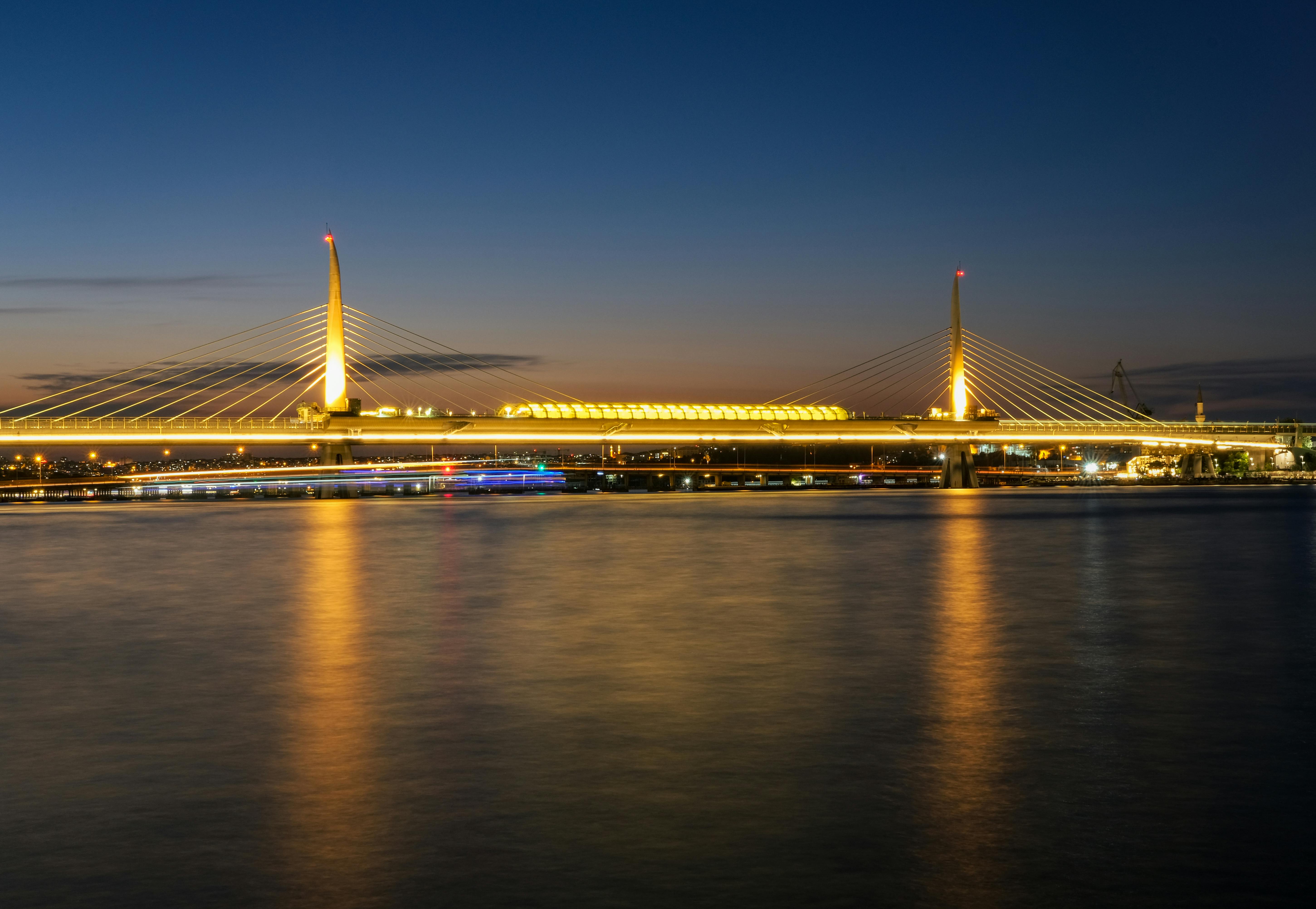 Golden Horn Bridge at Night · Free Stock Photo