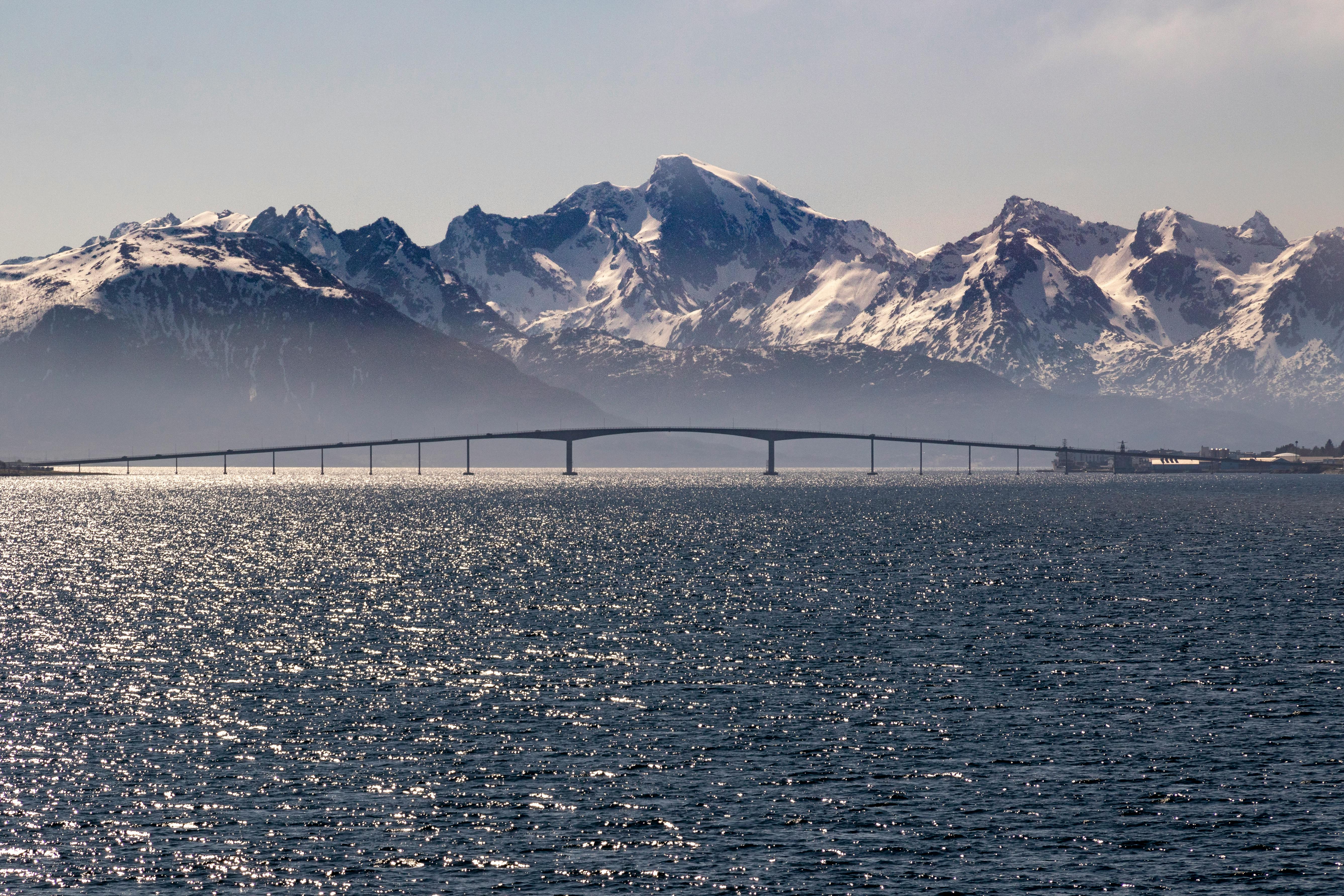 Bridge over Sortland Sound Strait in Norway · Free Stock Photo
