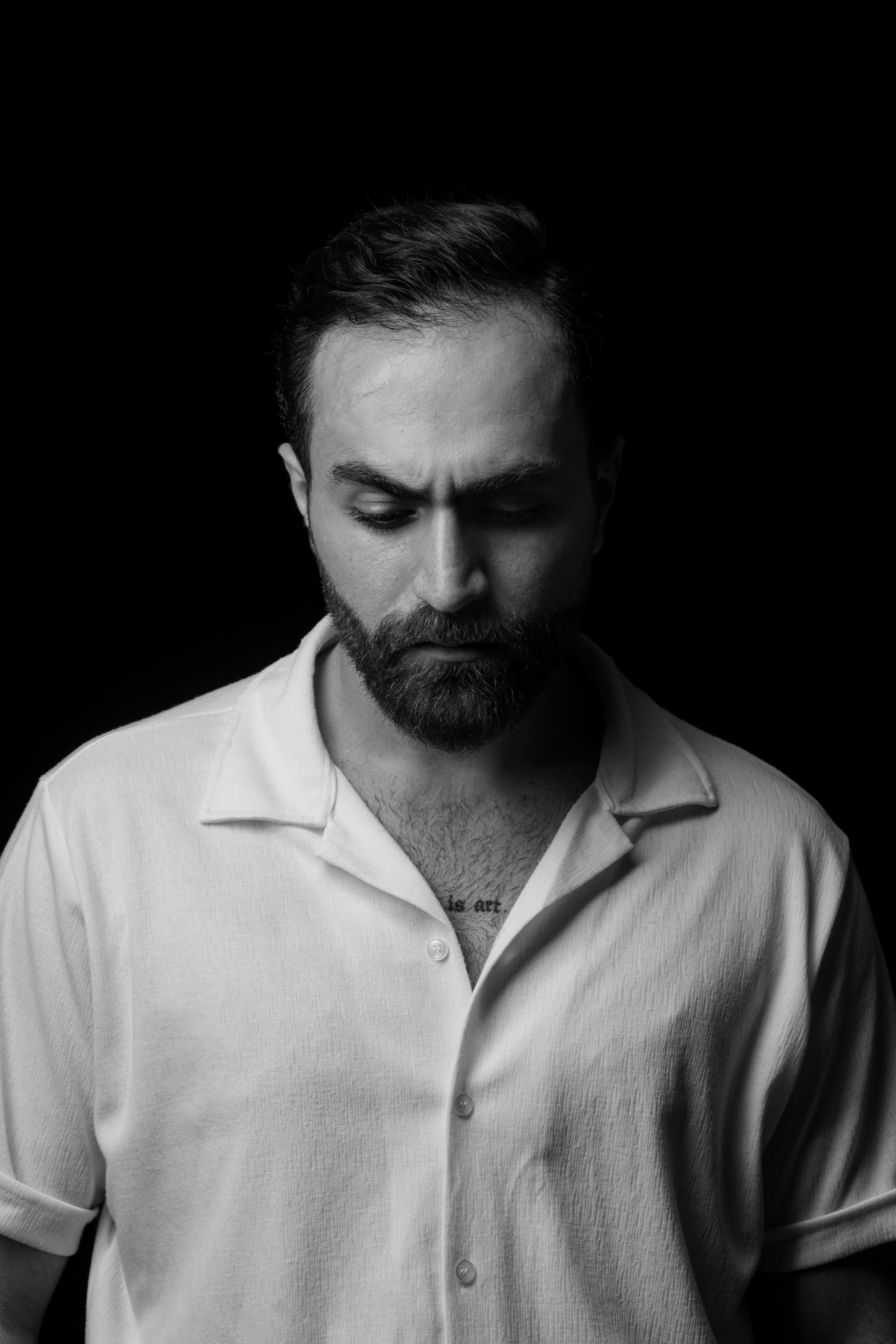Grayscale Portrait of a Man · Free Stock Photo