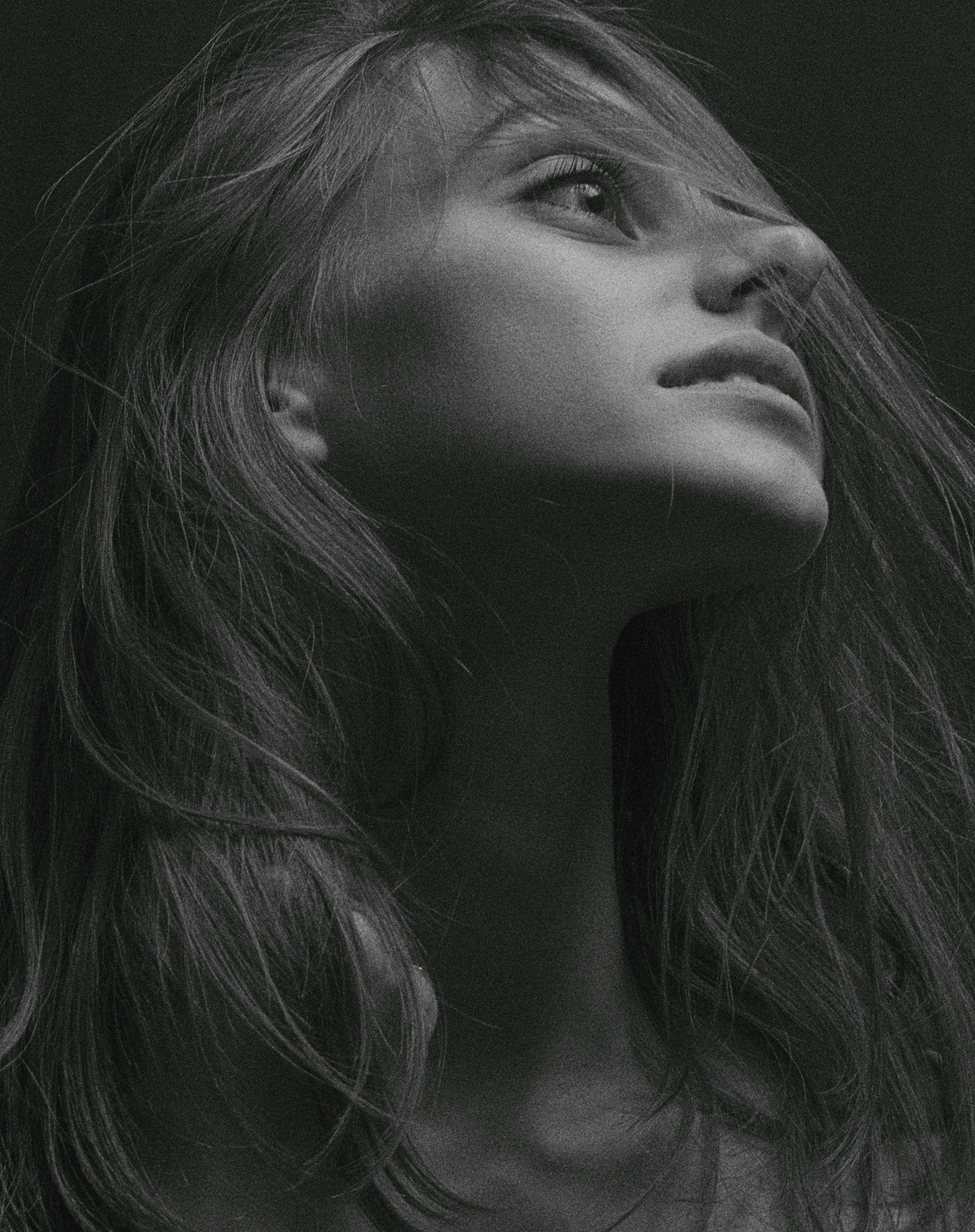 Grayscale Portrait of a Woman · Free Stock Photo