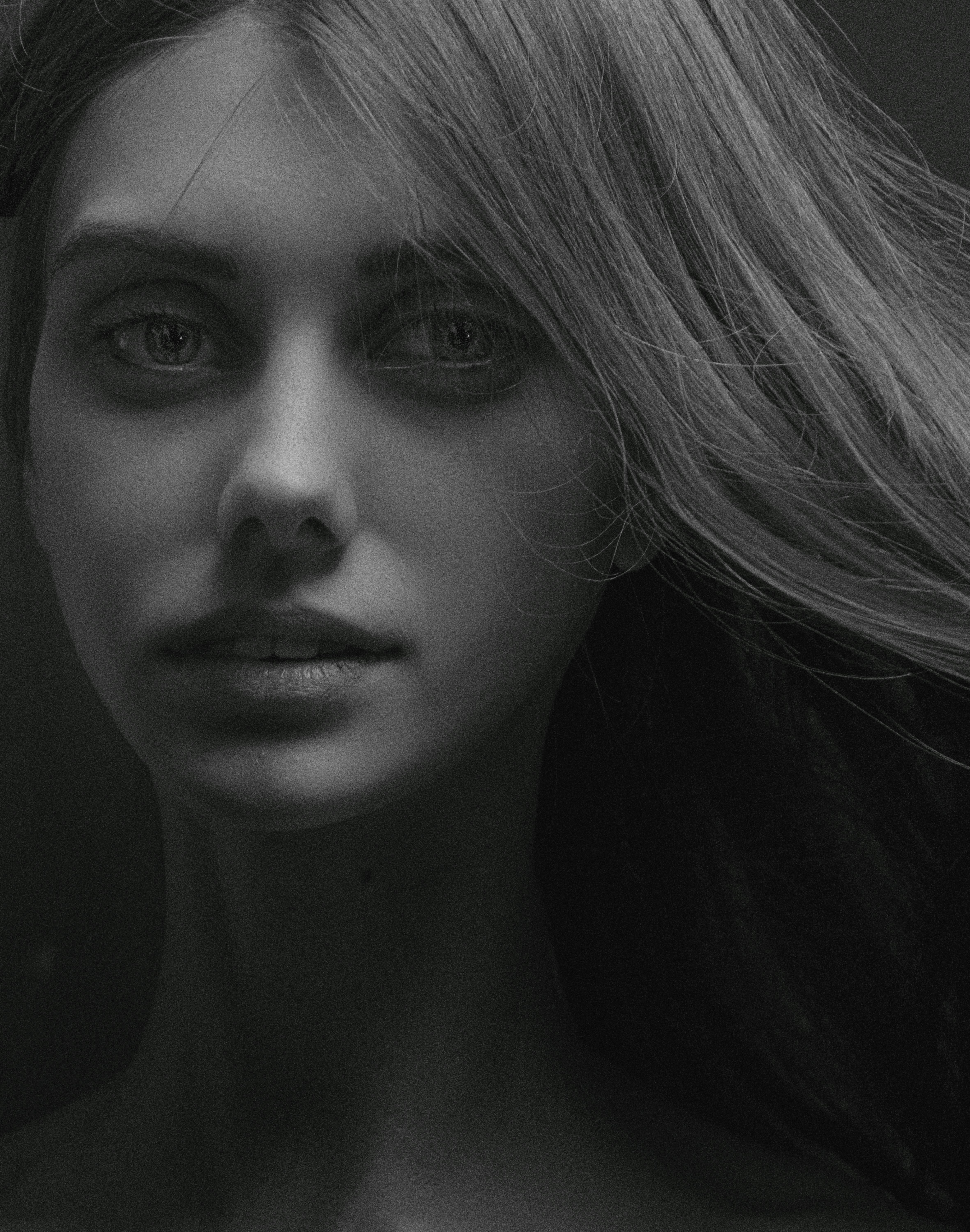 Grayscale Photo of a Woman · Free Stock Photo