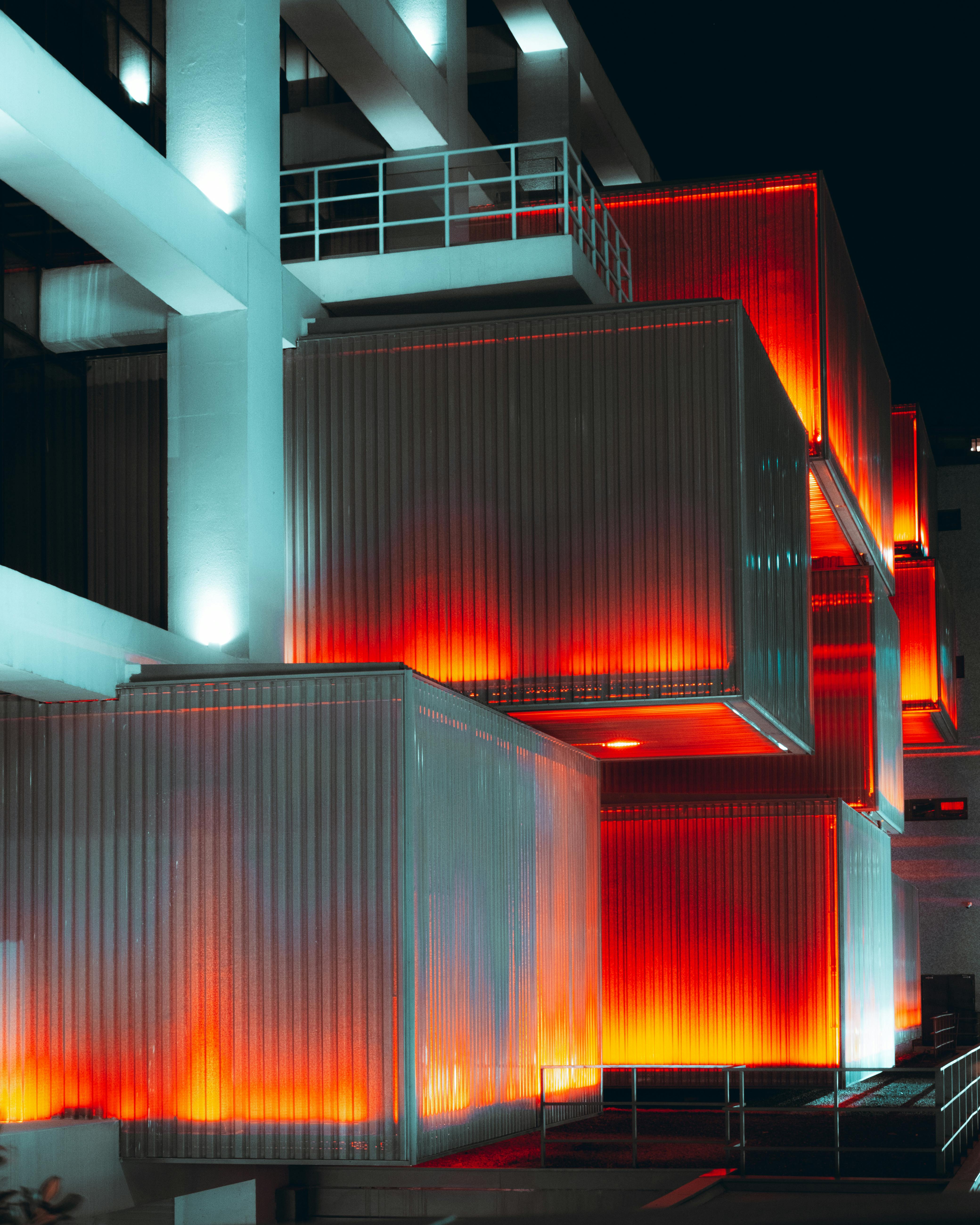 Modern Architecture Illuminated at Night · Free Stock Photo