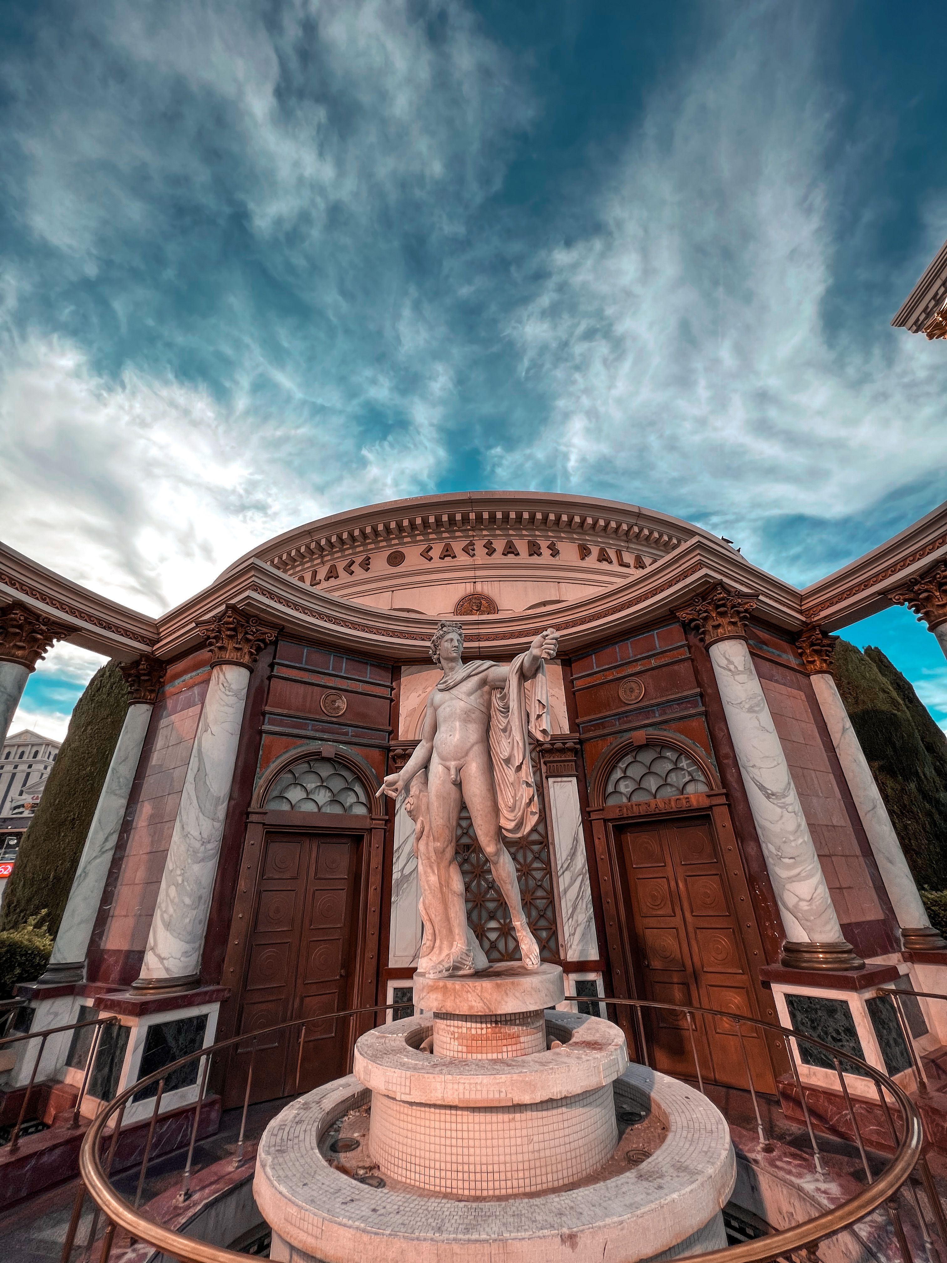 A Naked Statue of Man Outside Ceasar's Palace in Las Vegas, Nevada ...