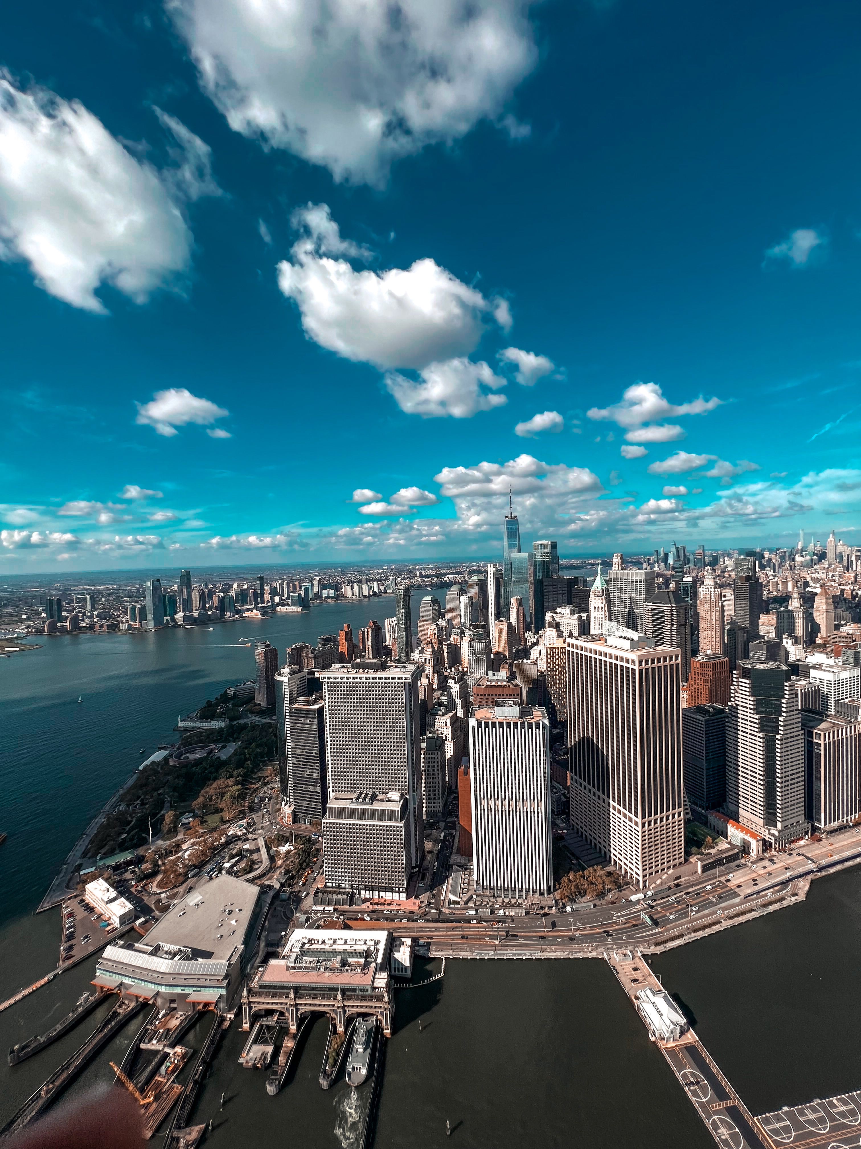 An Aerial Shot of a Coastal City · Free Stock Photo
