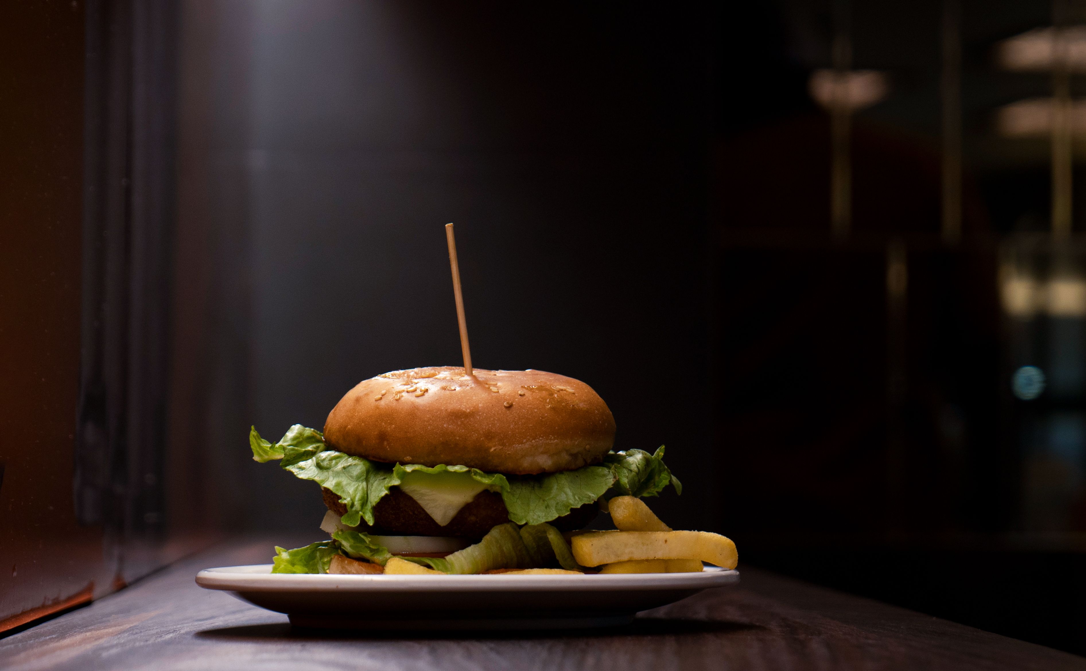 Burger on White Ceramic Plate · Free Stock Photo