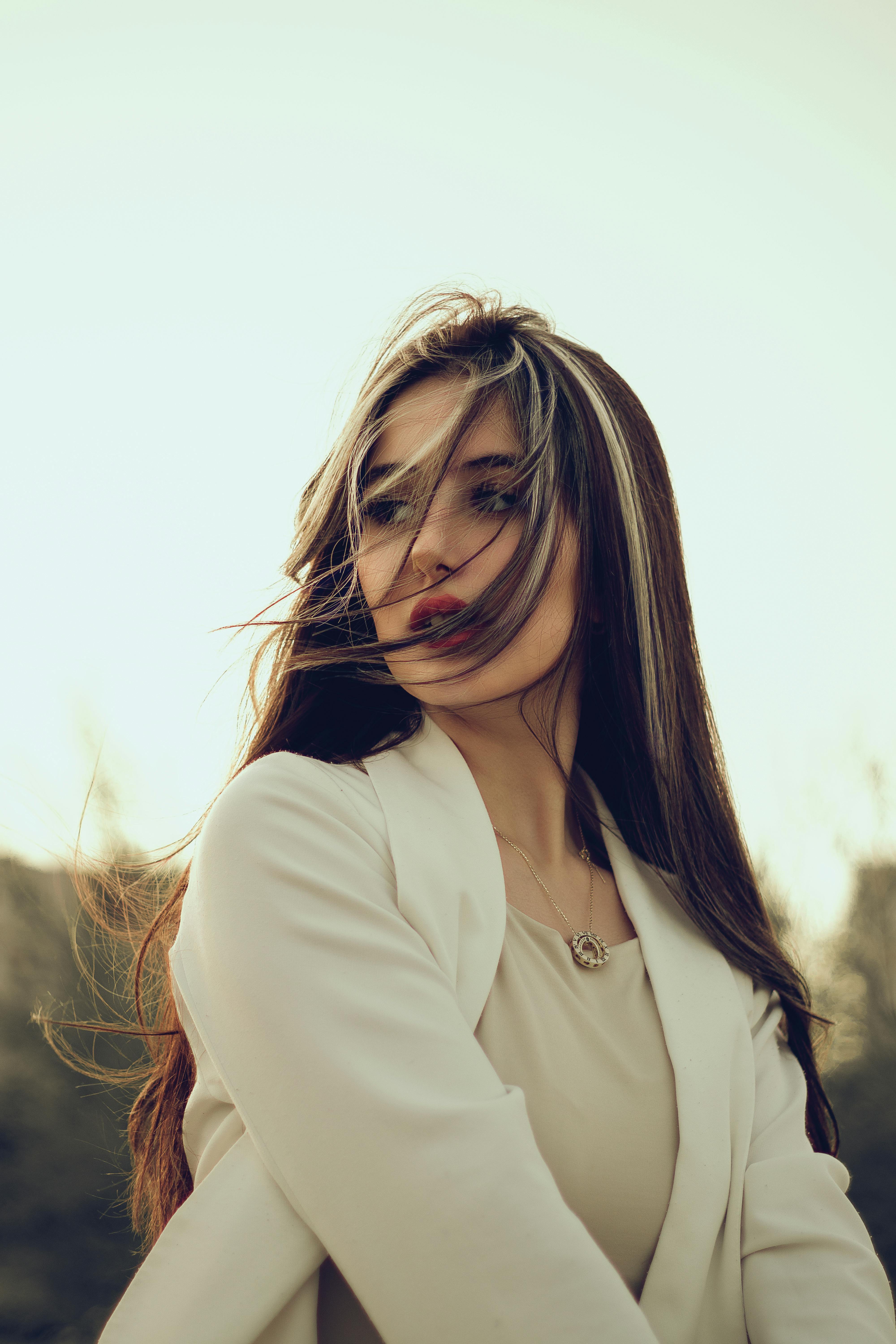 Woman with Hair over Face · Free Stock Photo