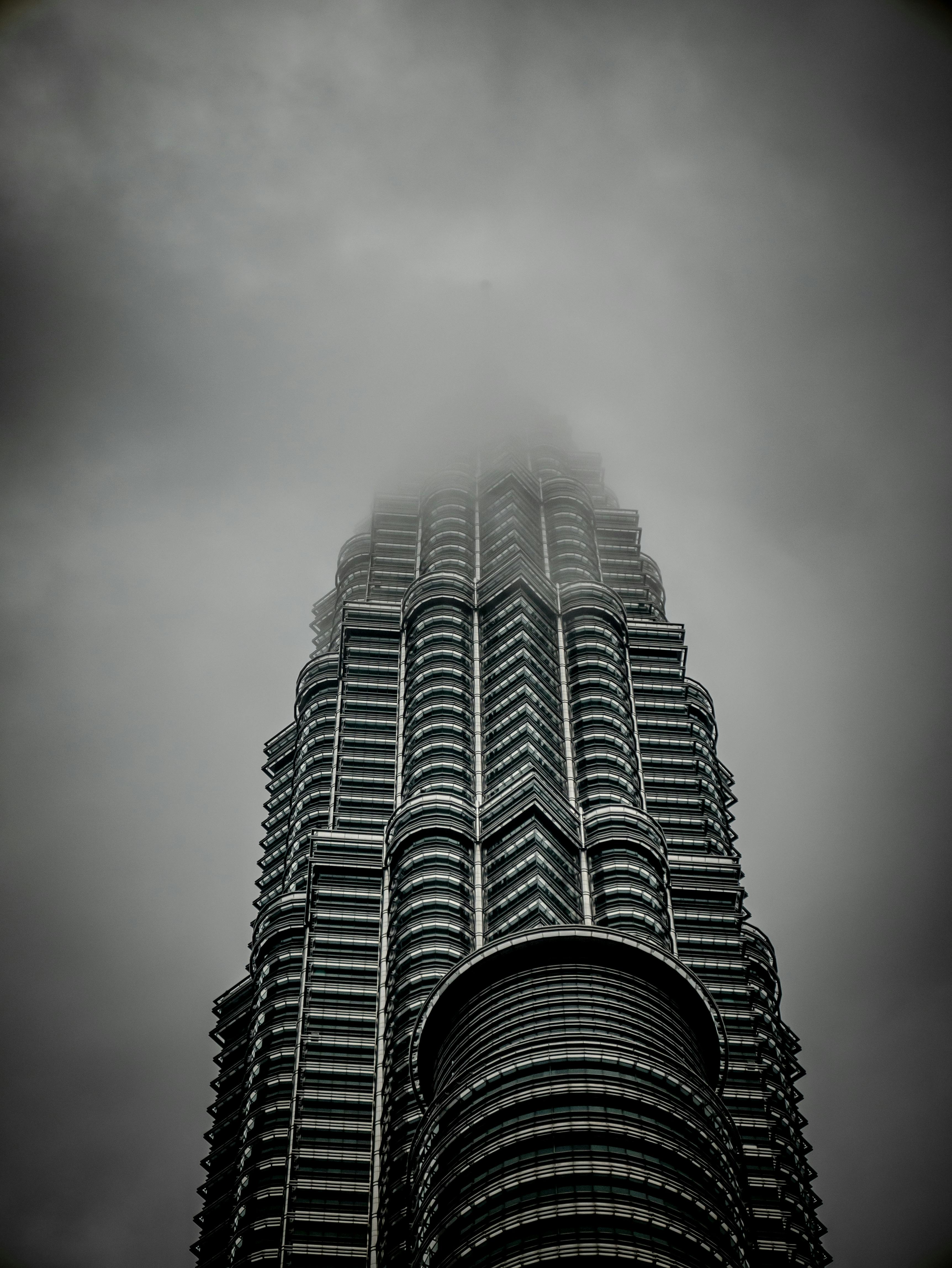 Grayscale Photo of Petronas Twin Towers · Free Stock Photo