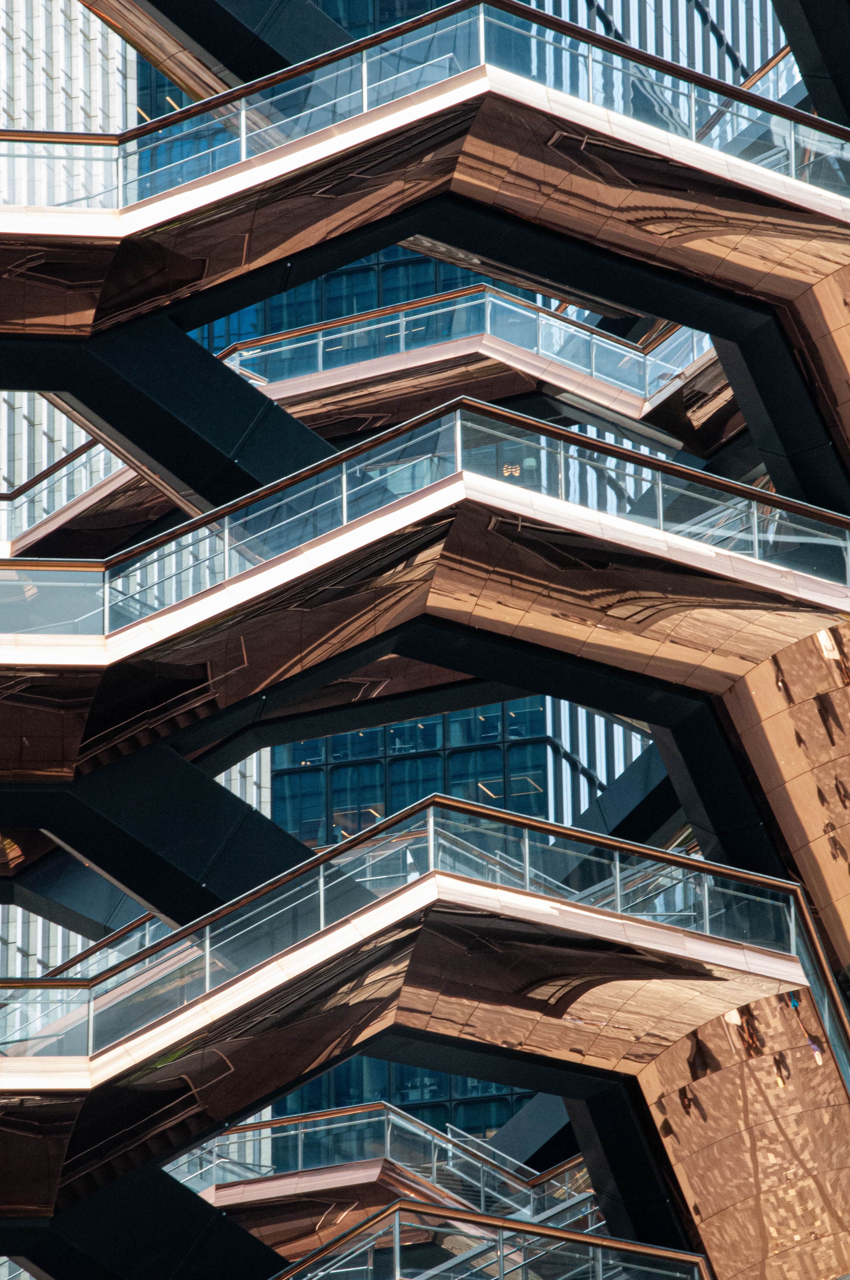 Close-up of the Facade of the Vessel Building in New York City, New ...