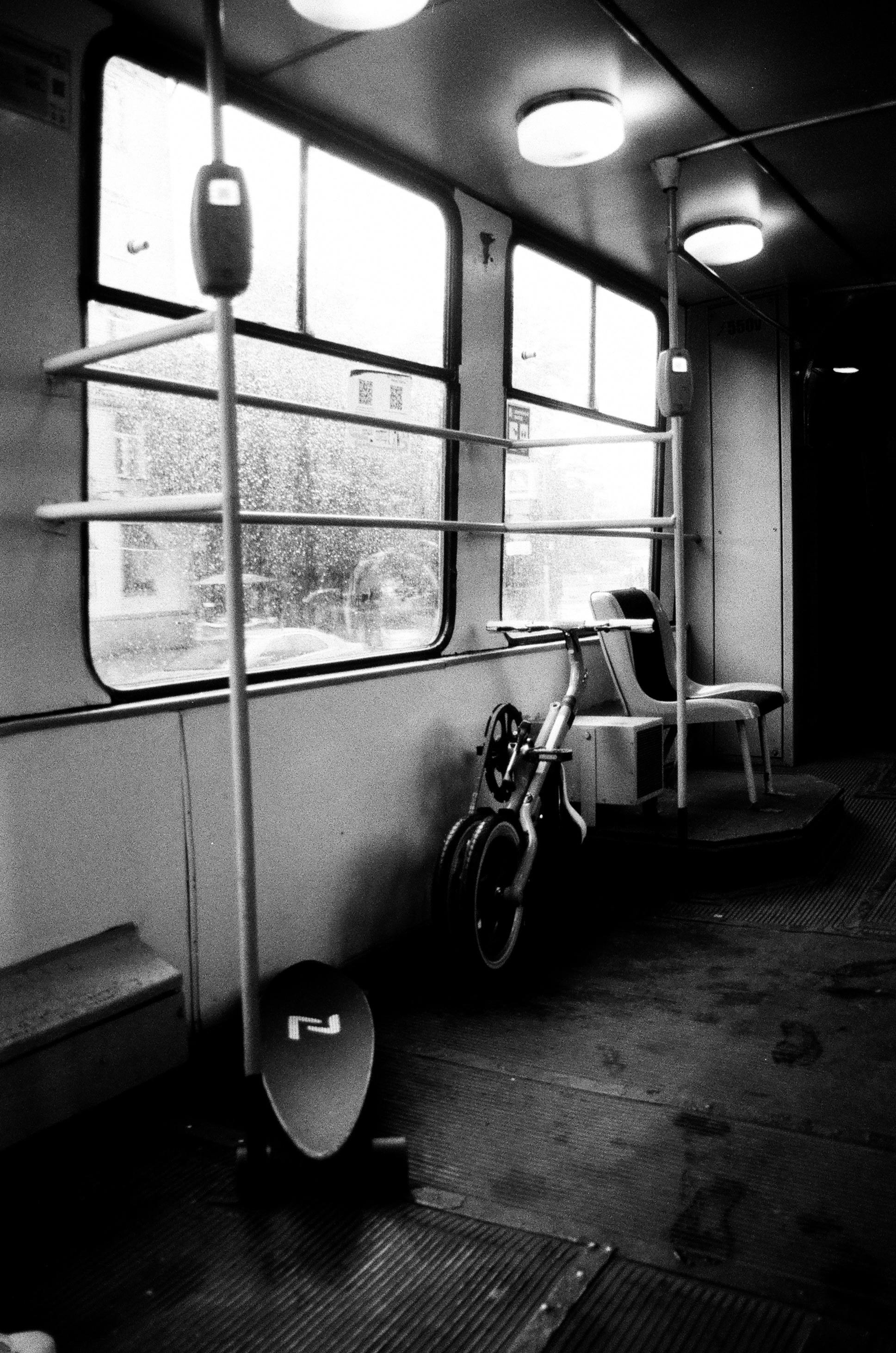 Grayscale Photo of An Empty Train · Free Stock Photo