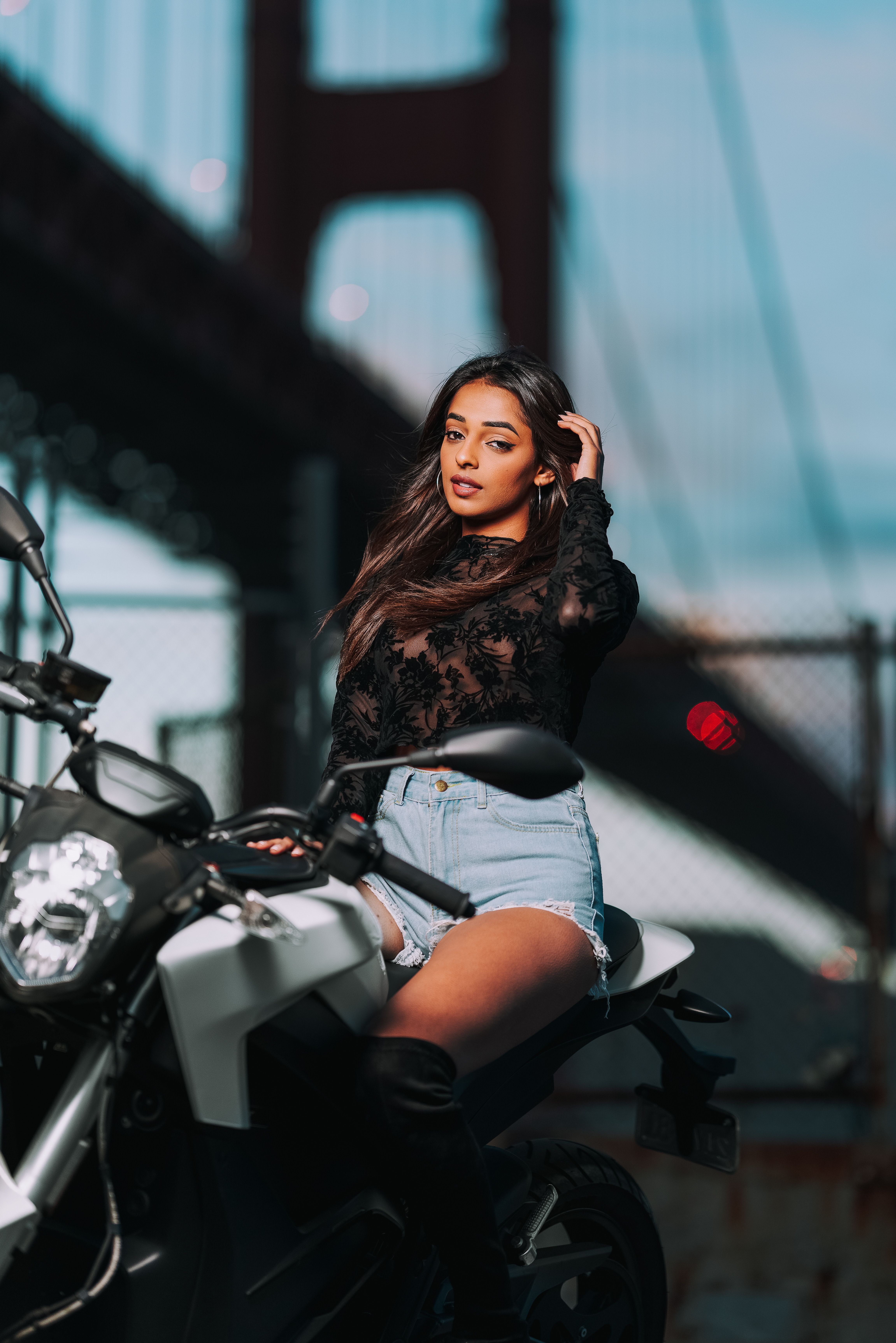 Woman Posing on Motorcycle · Free Stock Photo