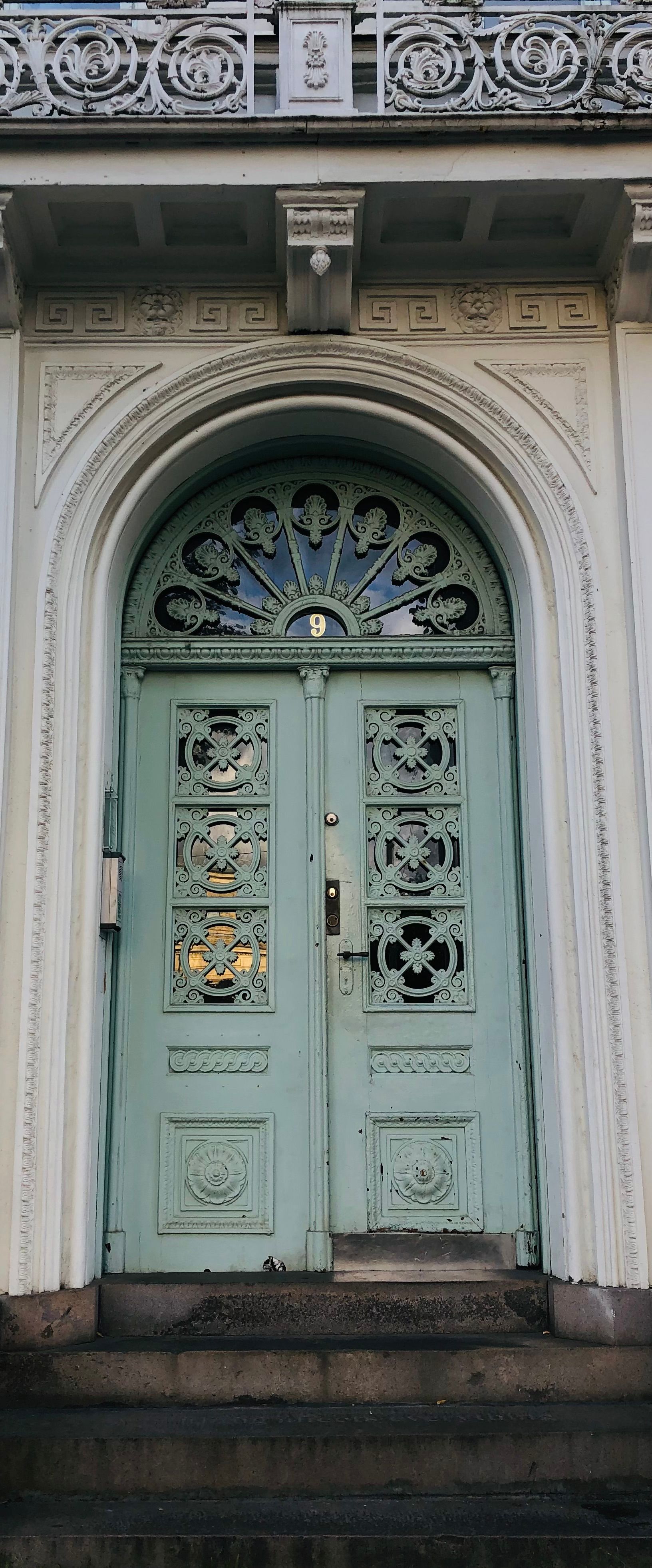 Wooden Door with Arched Window on Top · Free Stock Photo